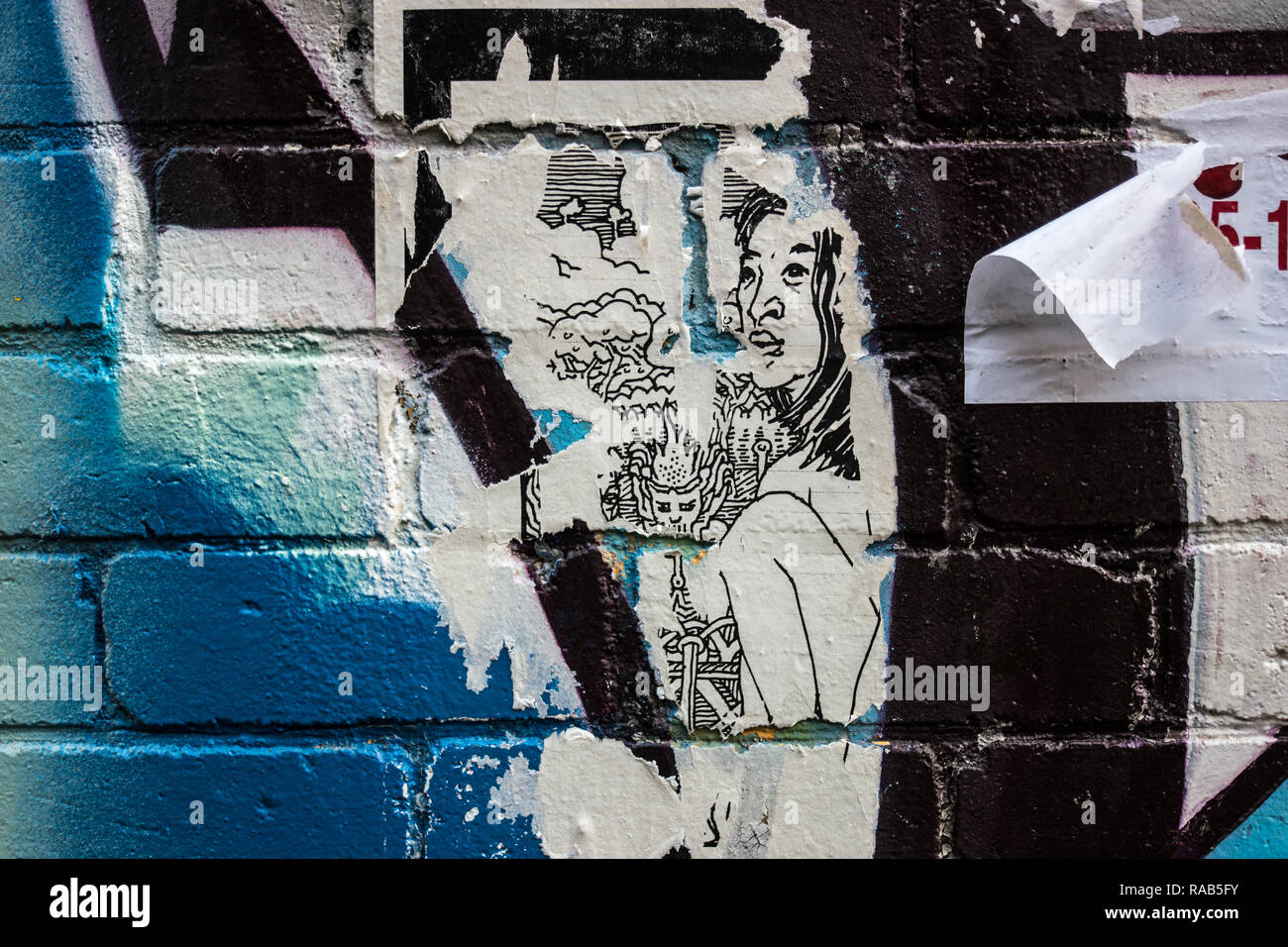 decaying poster art Stock Photo - Alamy