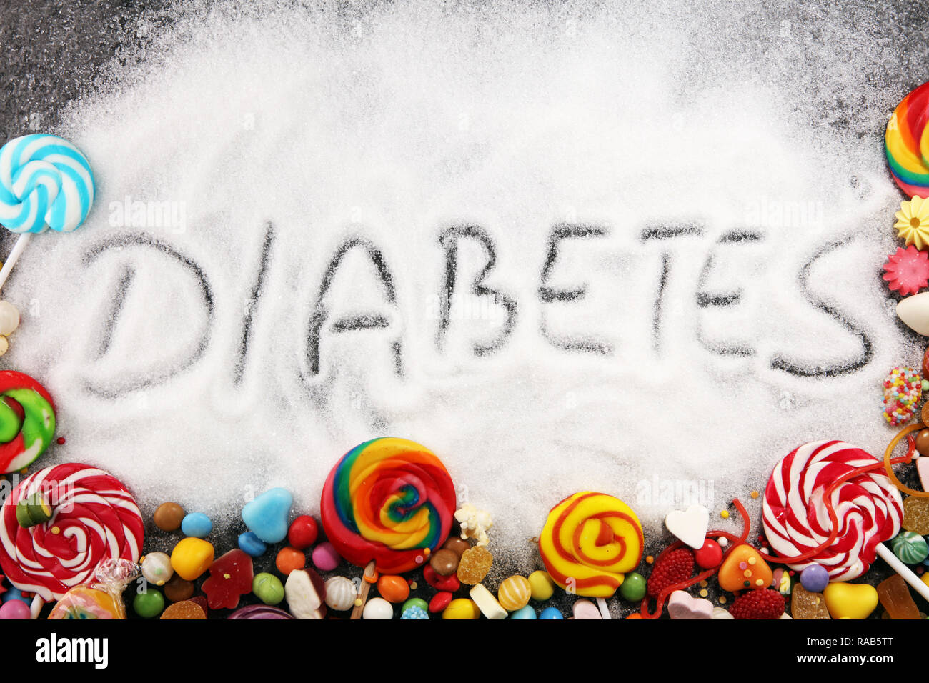 Diet and weight loss, denial of sweet. diabetes text with concept ...
