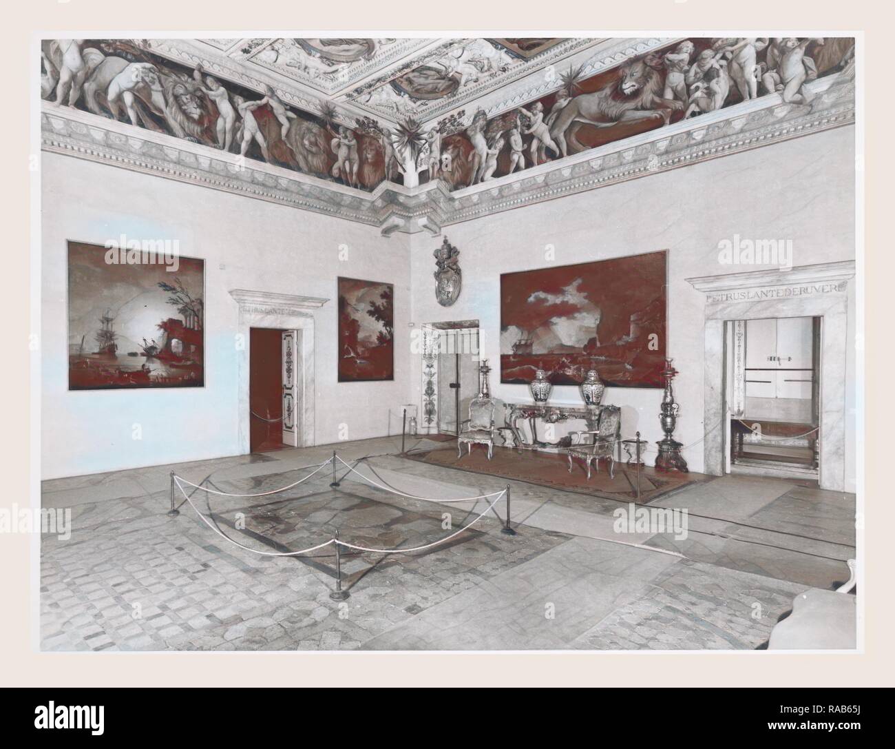 Lazio, Viterbo, Bagnaia, Villa Lante. Reimagined by Gibon. Classic art ...