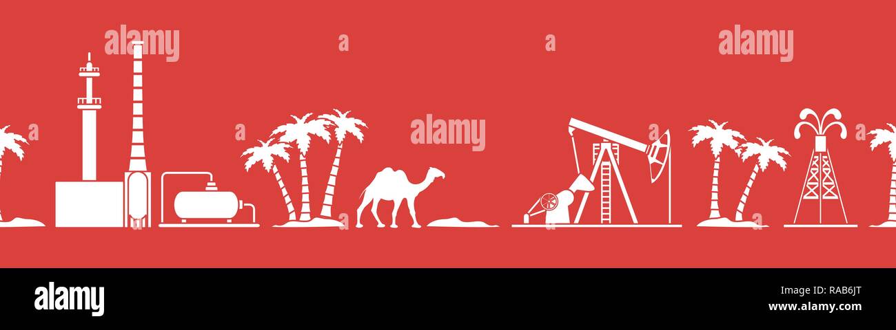 Vector seamless pattern with equipment for oil production, refinery ...