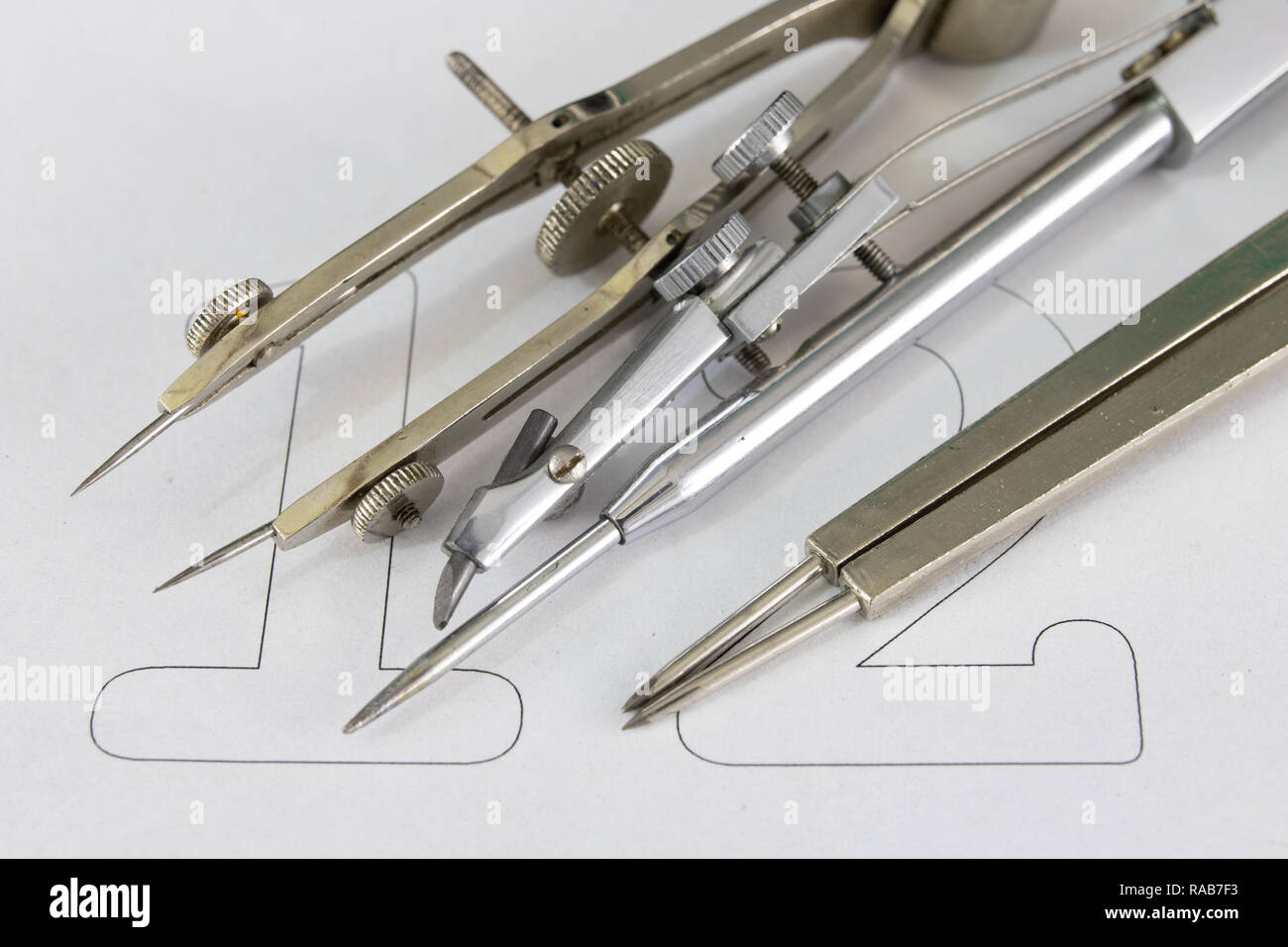 Map drafting tools hi-res stock photography and images - Alamy