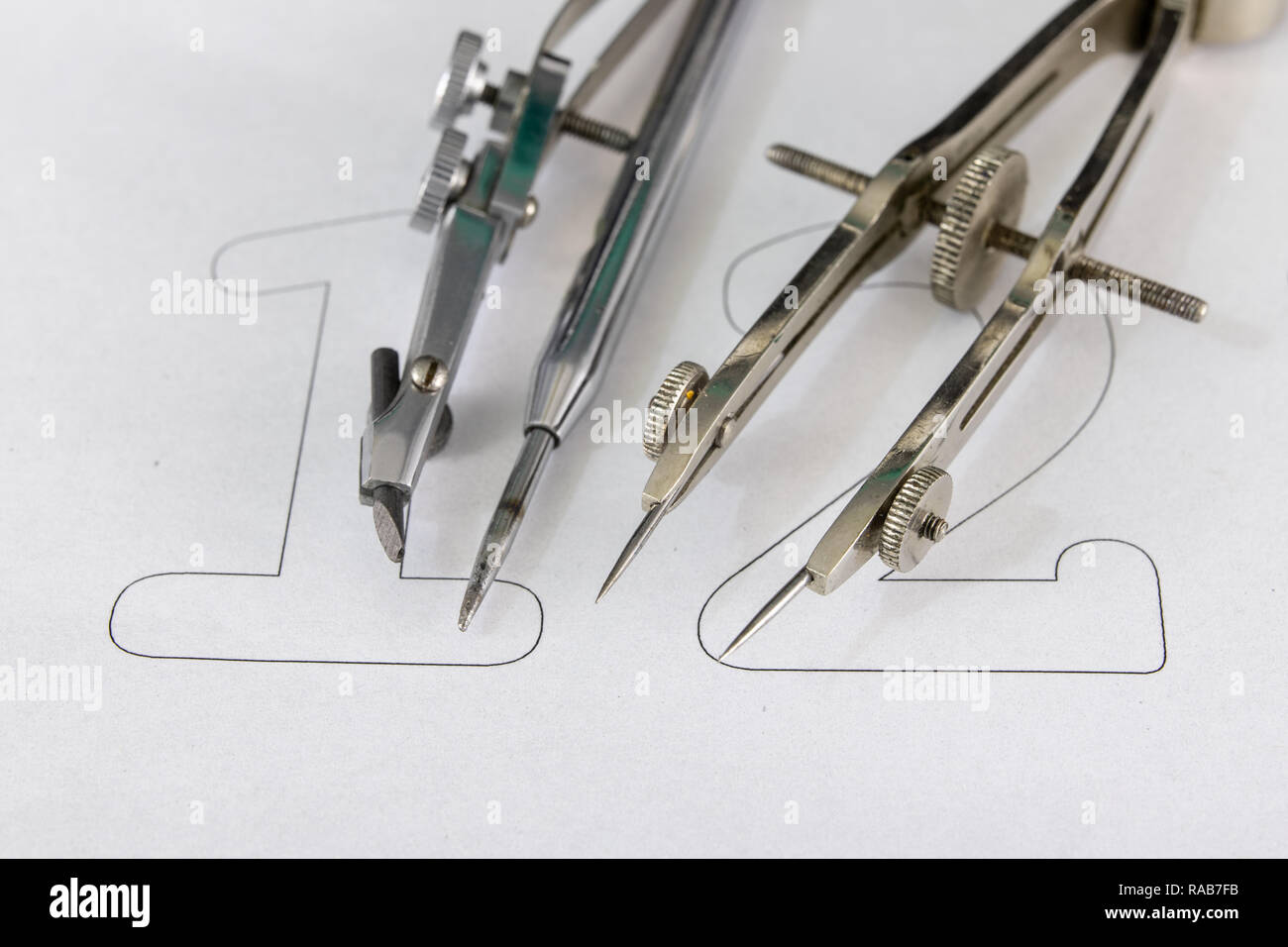 Map drafting tools hi-res stock photography and images - Alamy