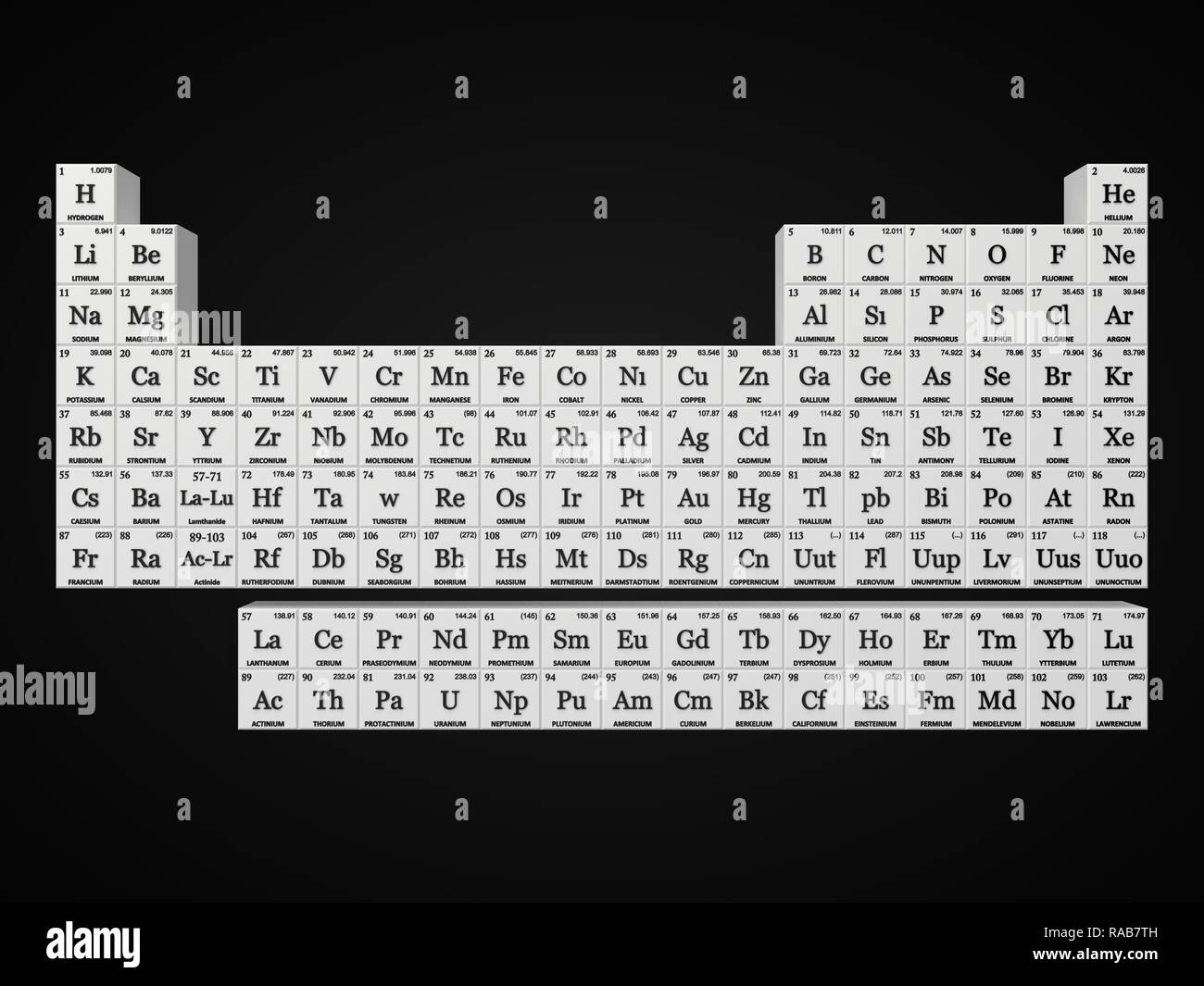 periodic table concept with white cubes. suitable for, physics, science ...