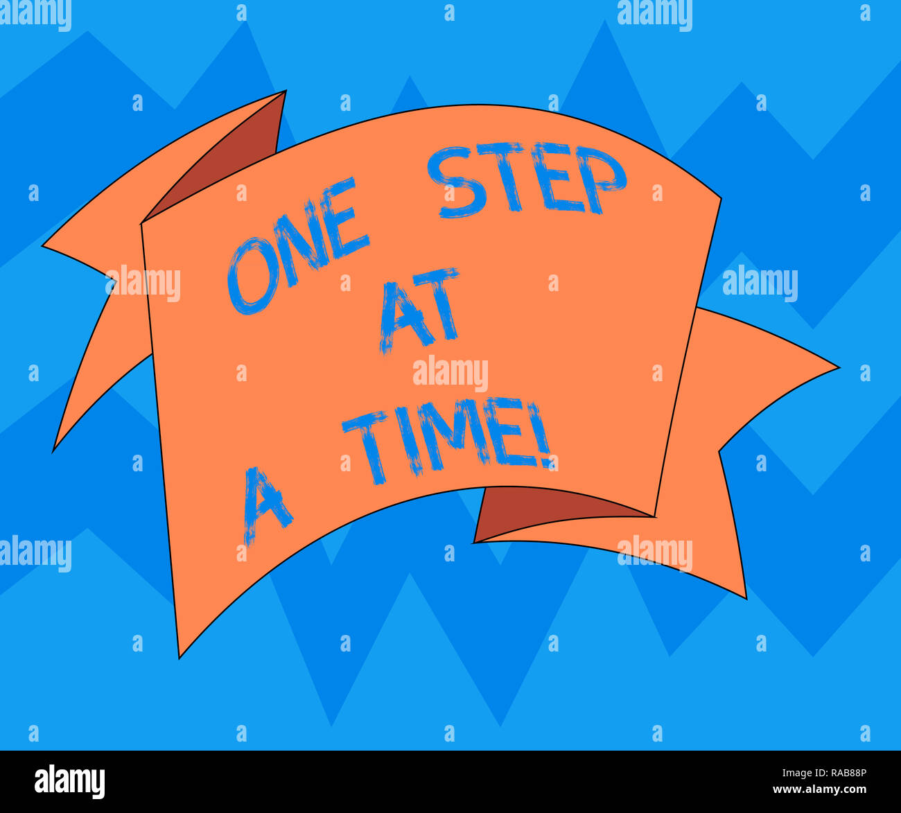 Text sign showing One Step At A Time. Conceptual photo Little actions ...