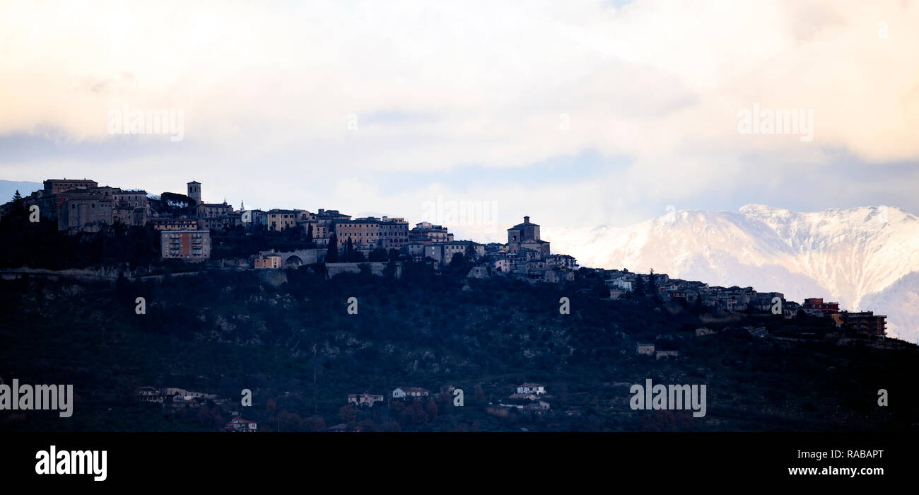 View of the beautiful village of Veroli in the province of Frosinone ...