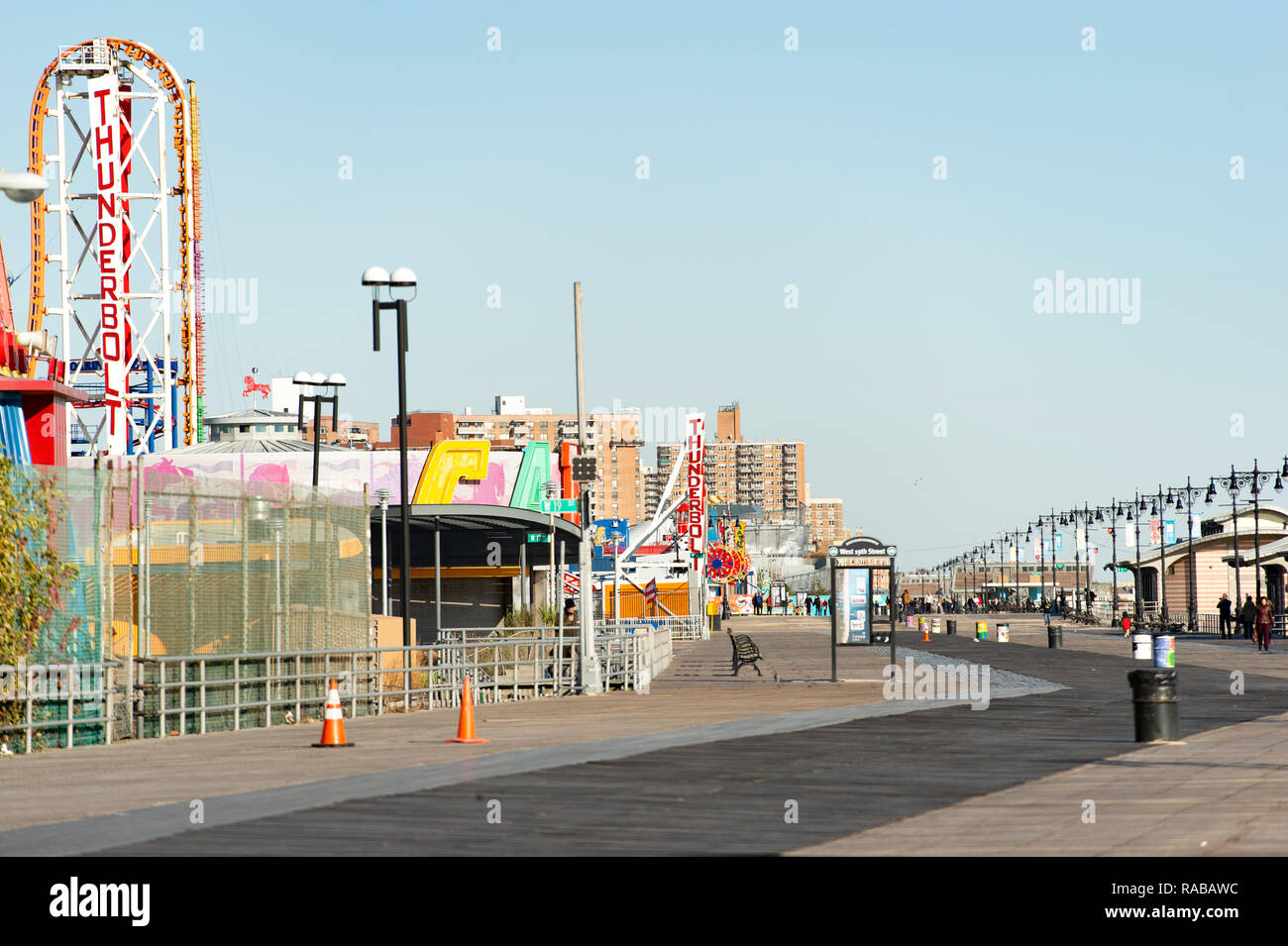 View of the famous Coney Island amusement park. Coney Island is a ...