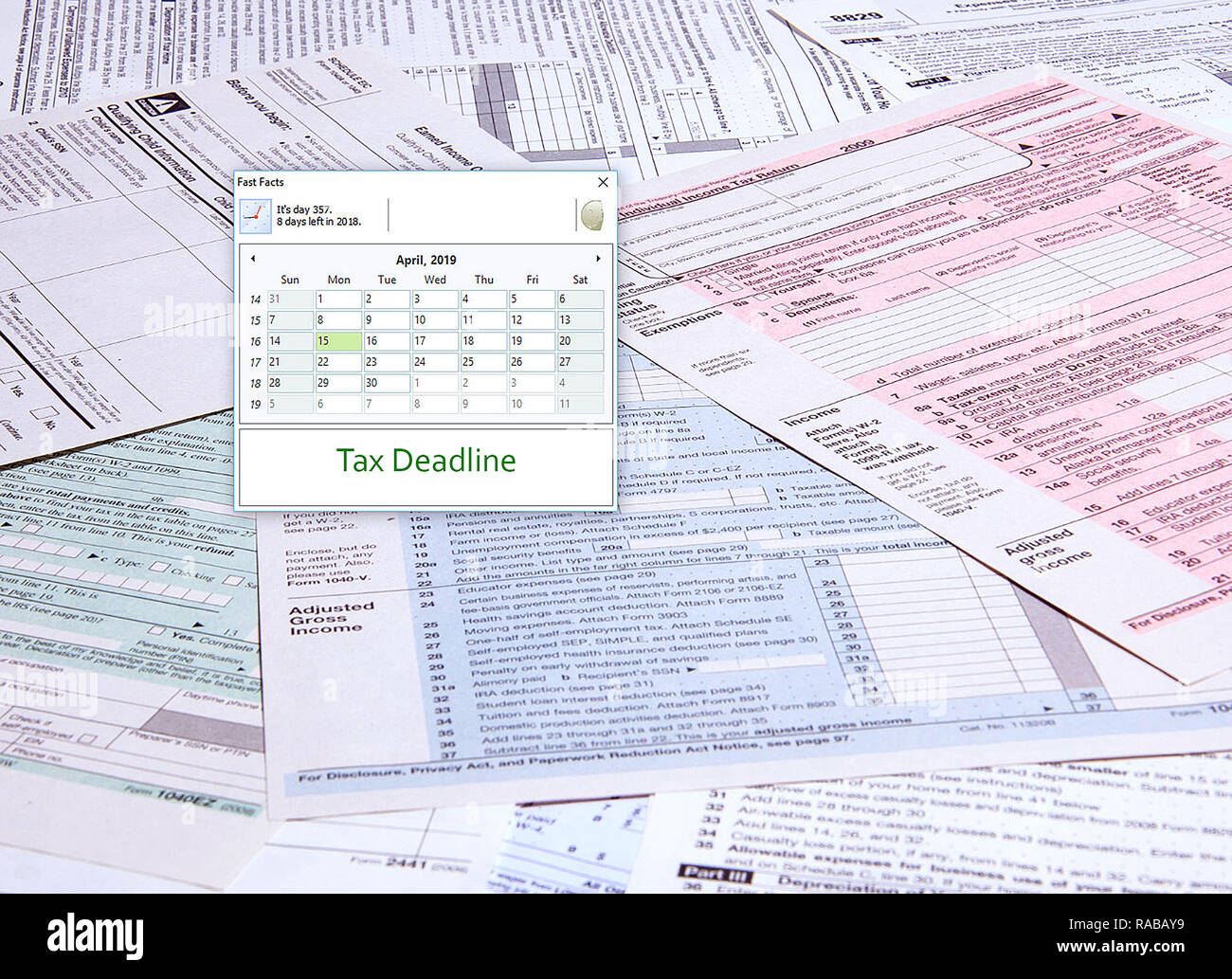 Variety of tax forms for filing calculations Stock Photo - Alamy