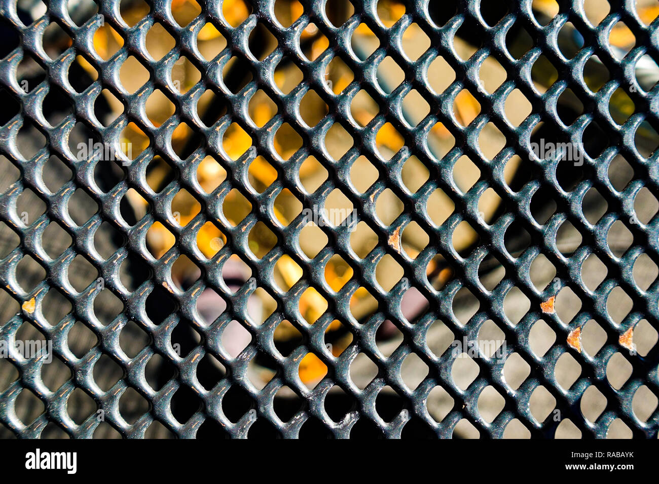 Close-up view of a metal grid that creates a natural texture Stock ...