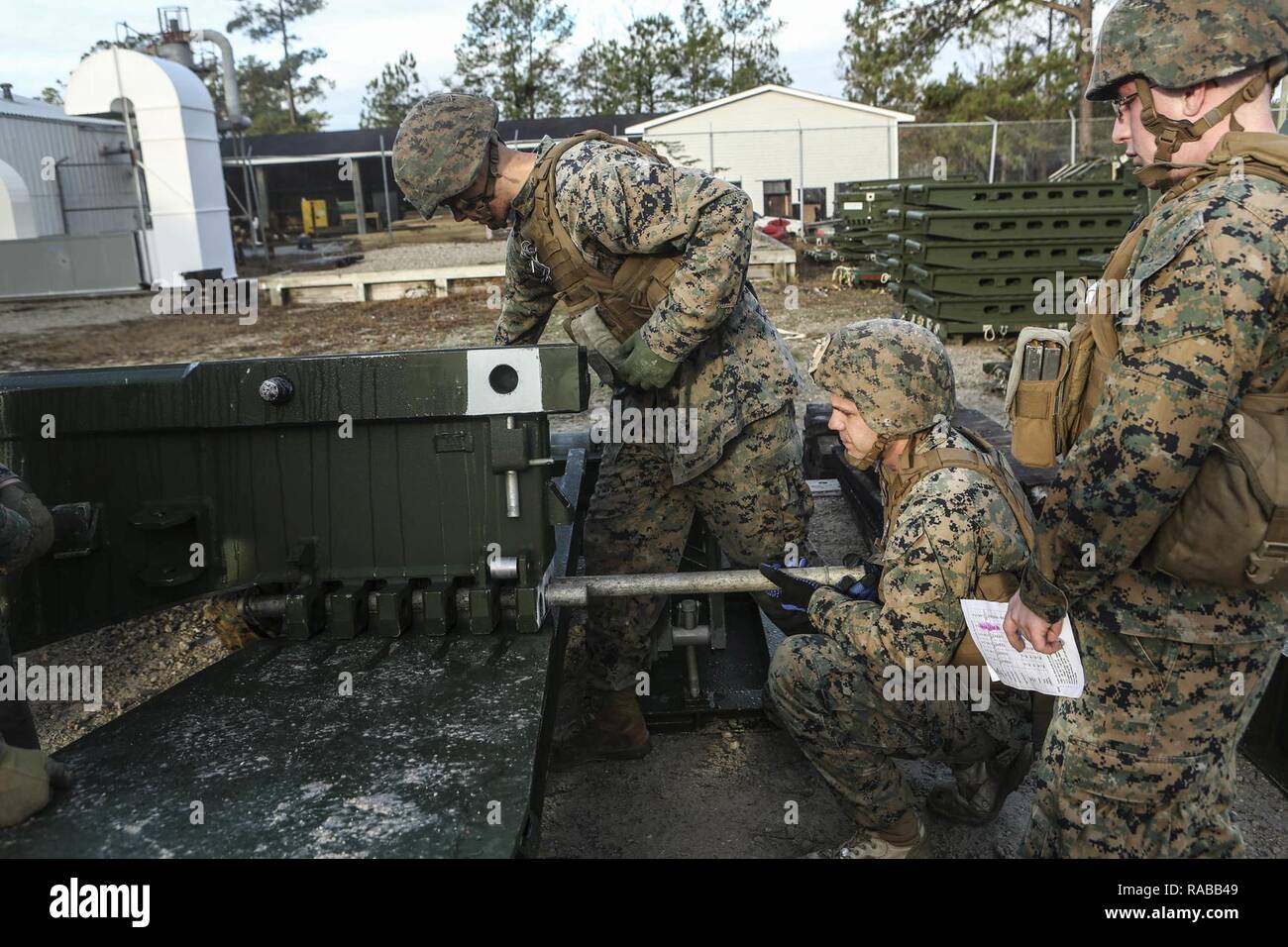 U.S. Marines with Bridge Company, 8th Engineer Support Battalion, 2nd ...