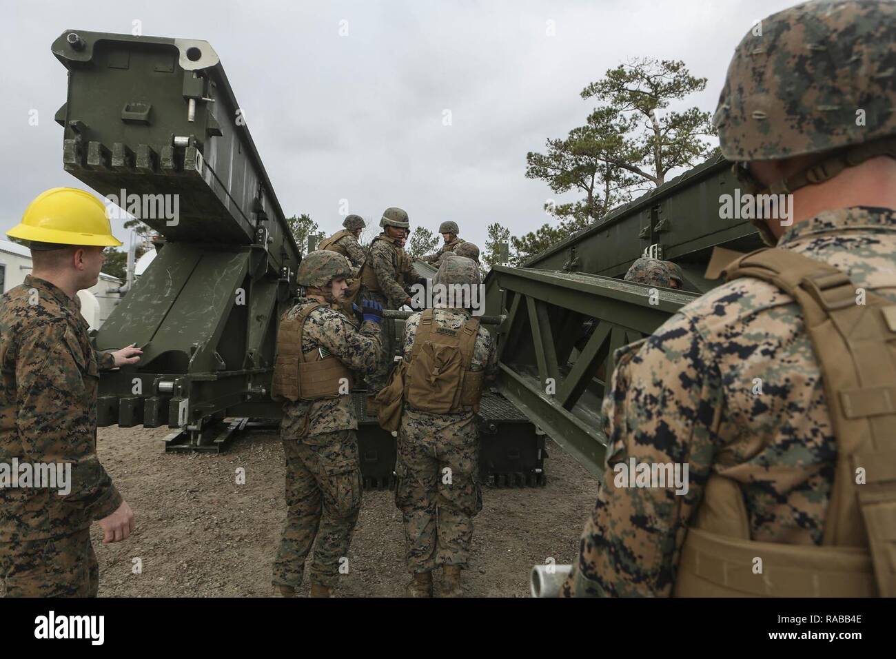 U.S. Marines with Bridge Company, 8th Engineer Support Battalion, 2nd ...