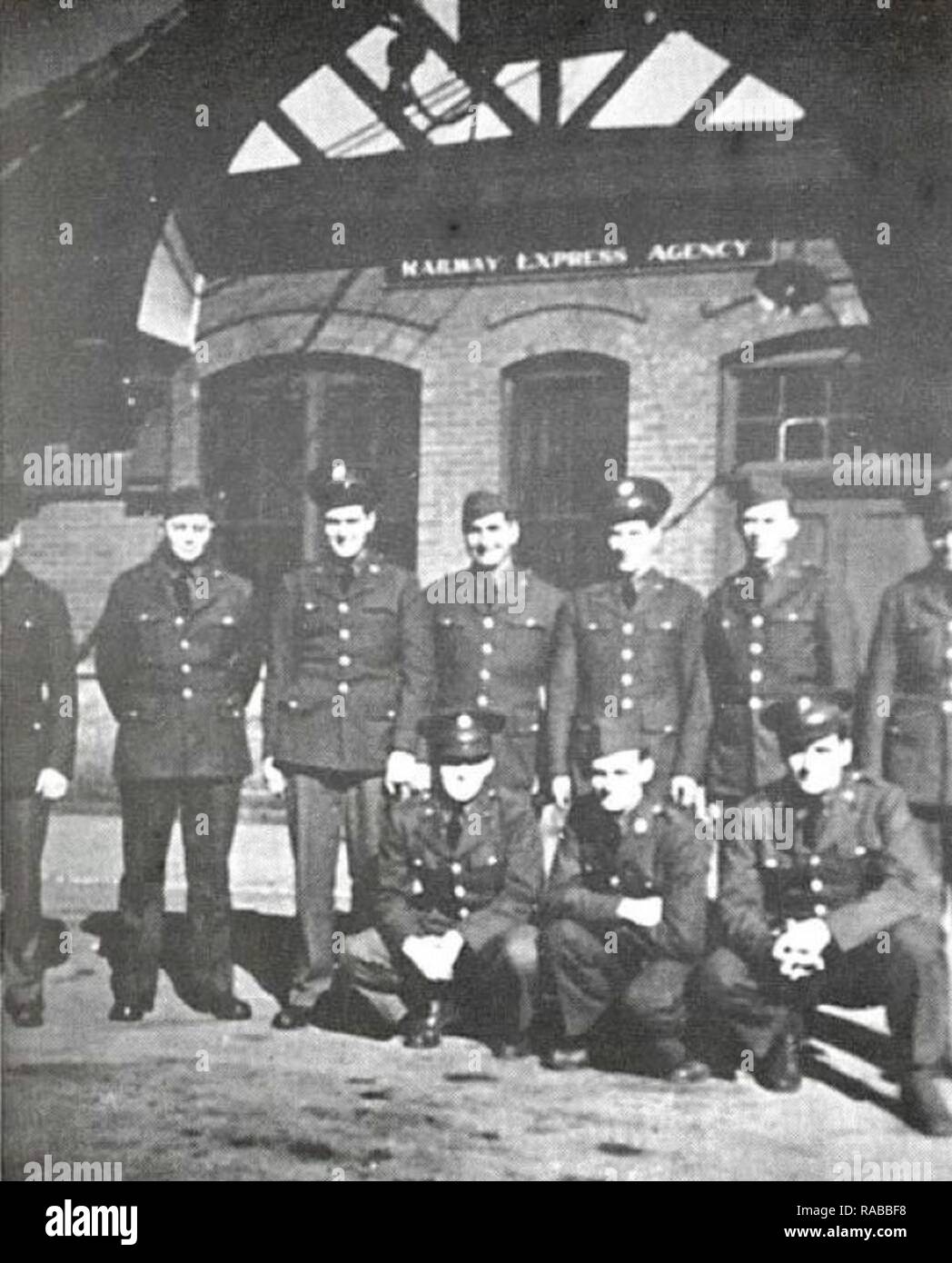 U.S. Army Air Corps cadets pose for a photo after arriving at a ...