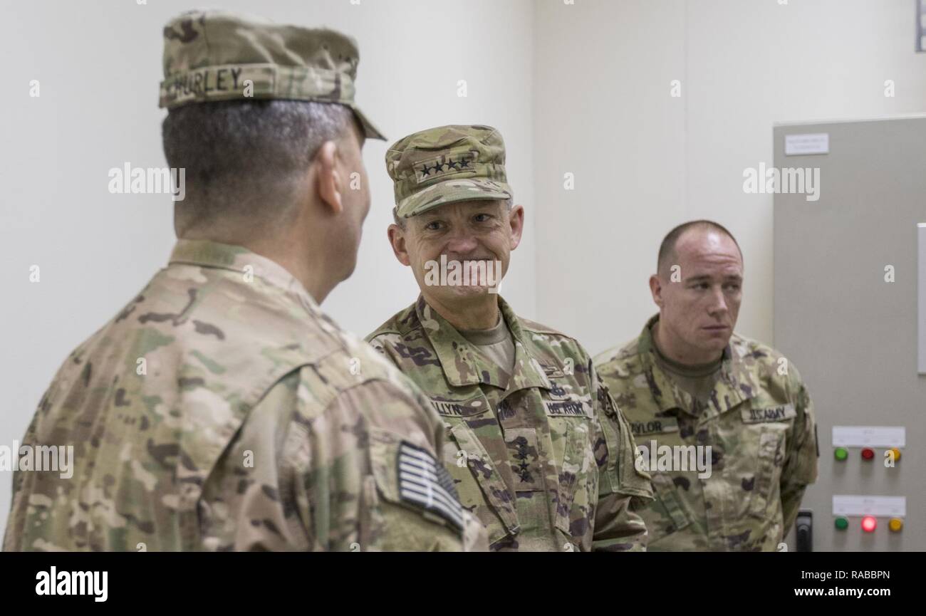 Gen. Daniel Allyn, Vice Chief of Staff of the Army, converses with Maj ...
