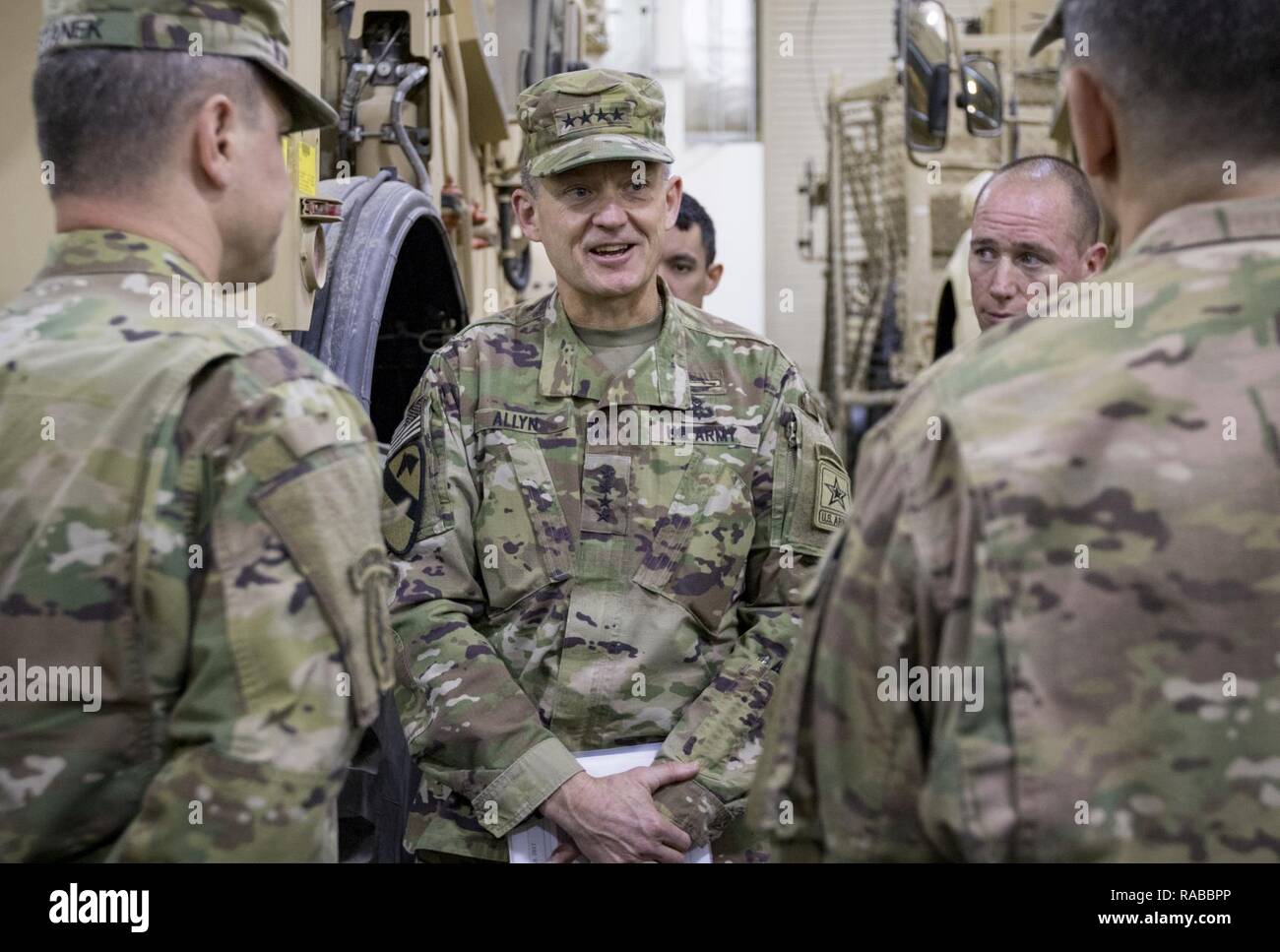 Gen. Daniel Allyn, Vice Chief of Staff of the Army, speaks with senior ...