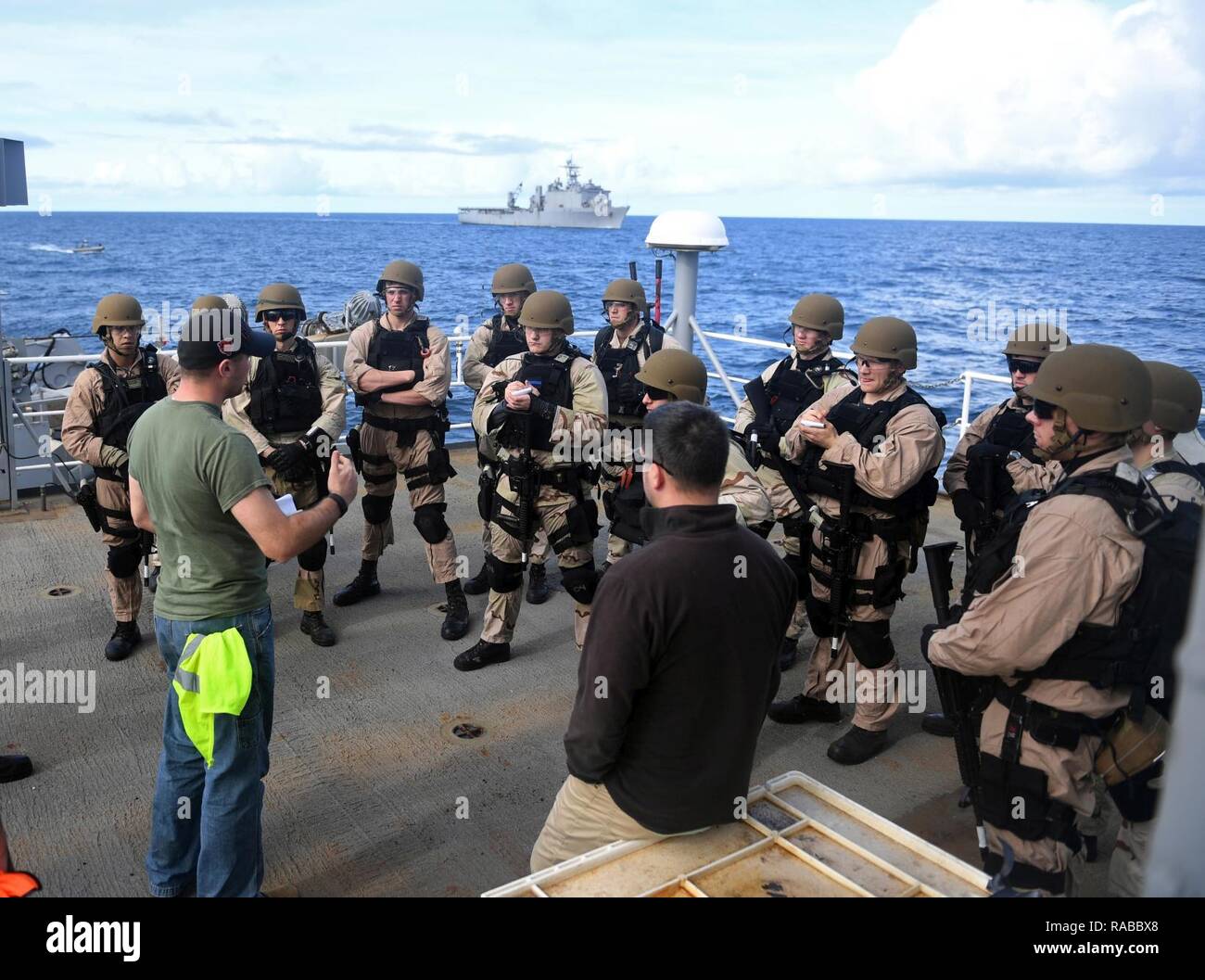 ATLANTIC OCEAN (Jan. 11, 2017) – The amphibious dock landing ship USS ...