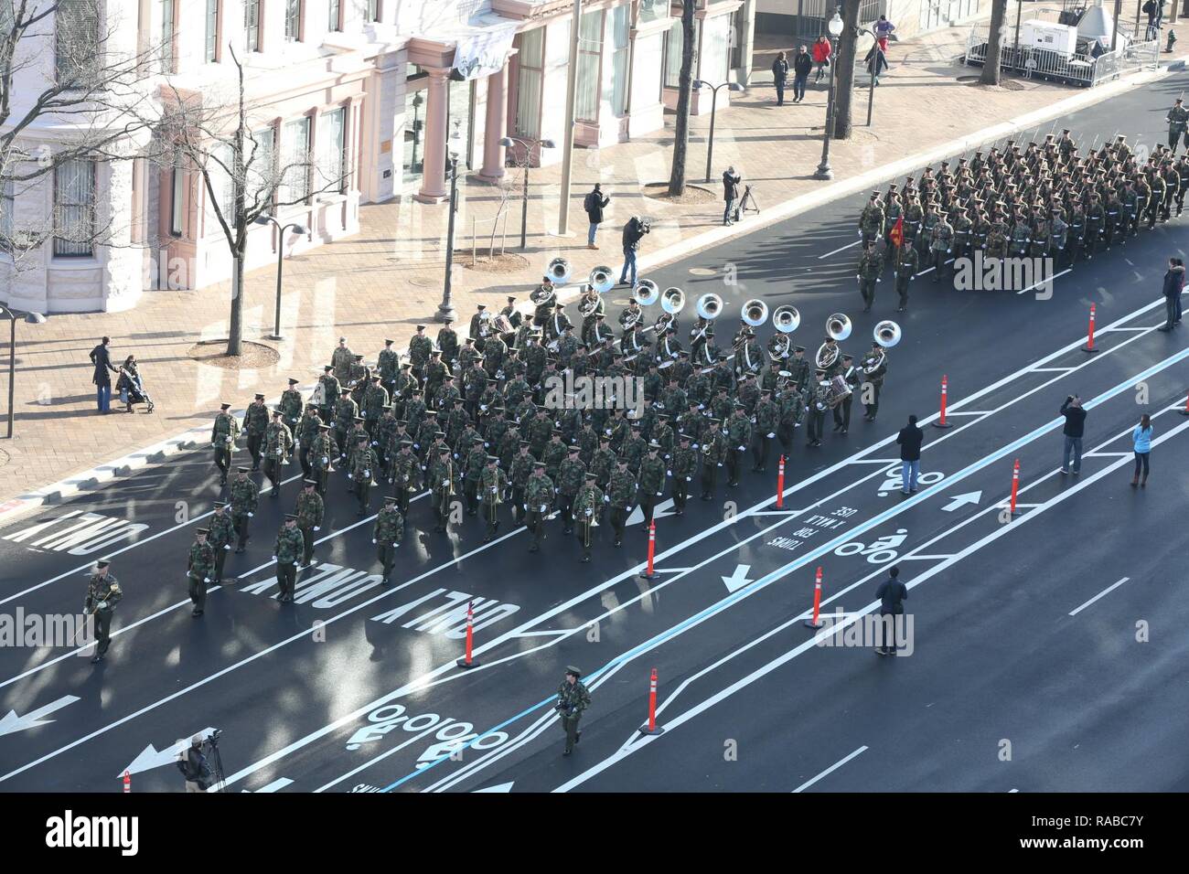 The U.S. Marine Band march down Pennsylvania Avenue during the 58th ...