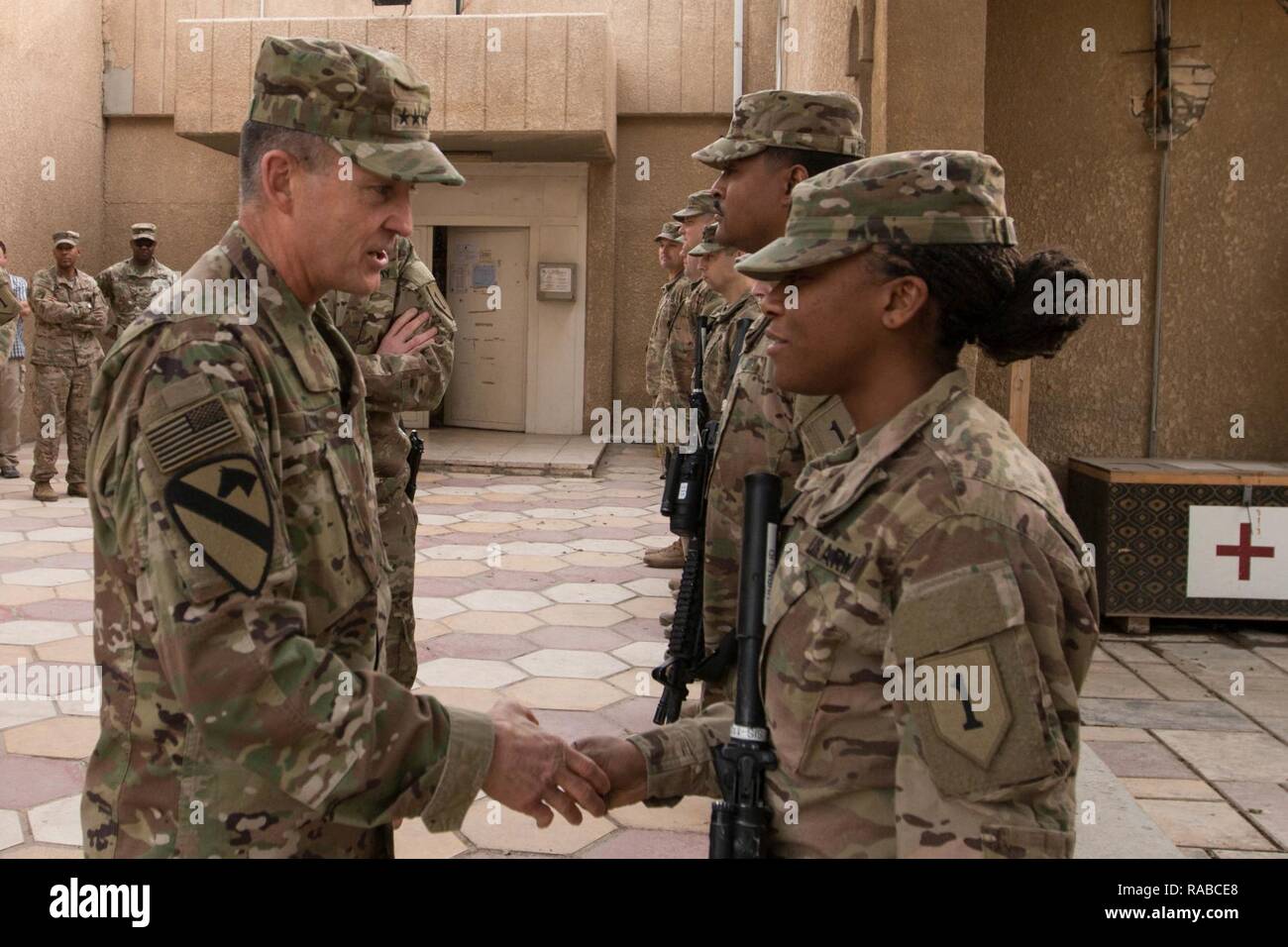 Gen. Daniel Allyn, vice chief of staff of the Army, speaks with Lt. Col ...