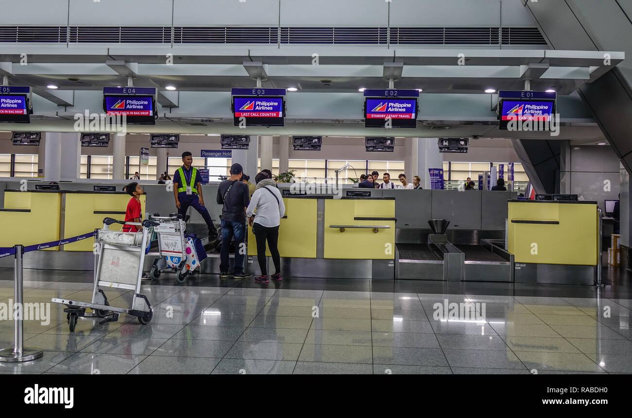 Manila, Philippines - Dec 4, 2018. Check-in Counters at Ninoy Aquino ...