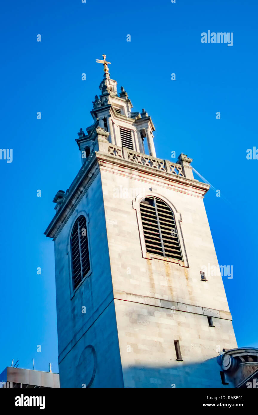 Chapel tower in london, only top view of the majestic building Stock ...