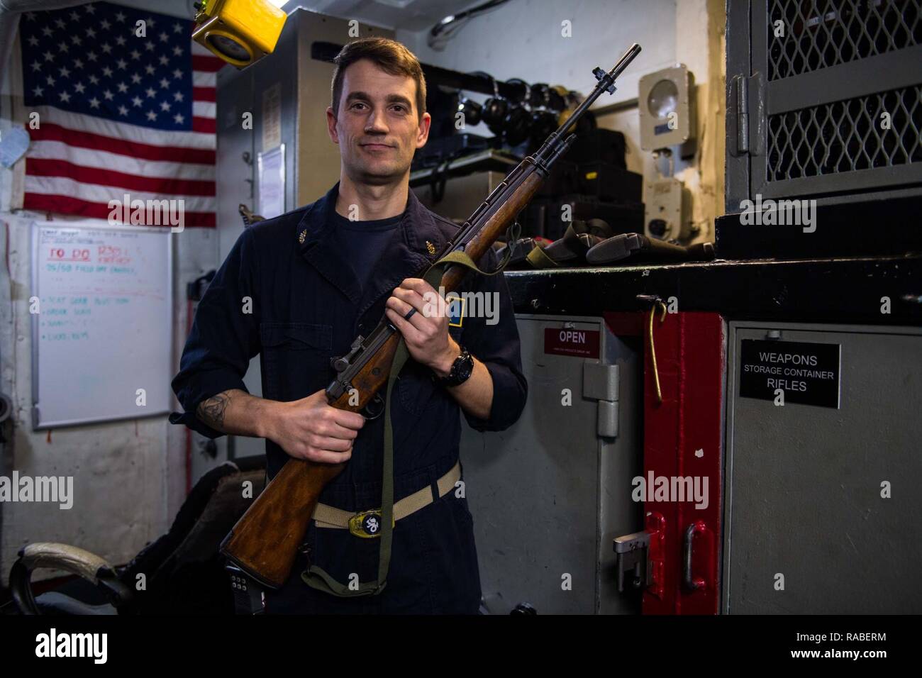 ATLANTIC OCEAN (Jan. 19, 2017) Senior Chief Gunner’s Mate James Hoppa ...