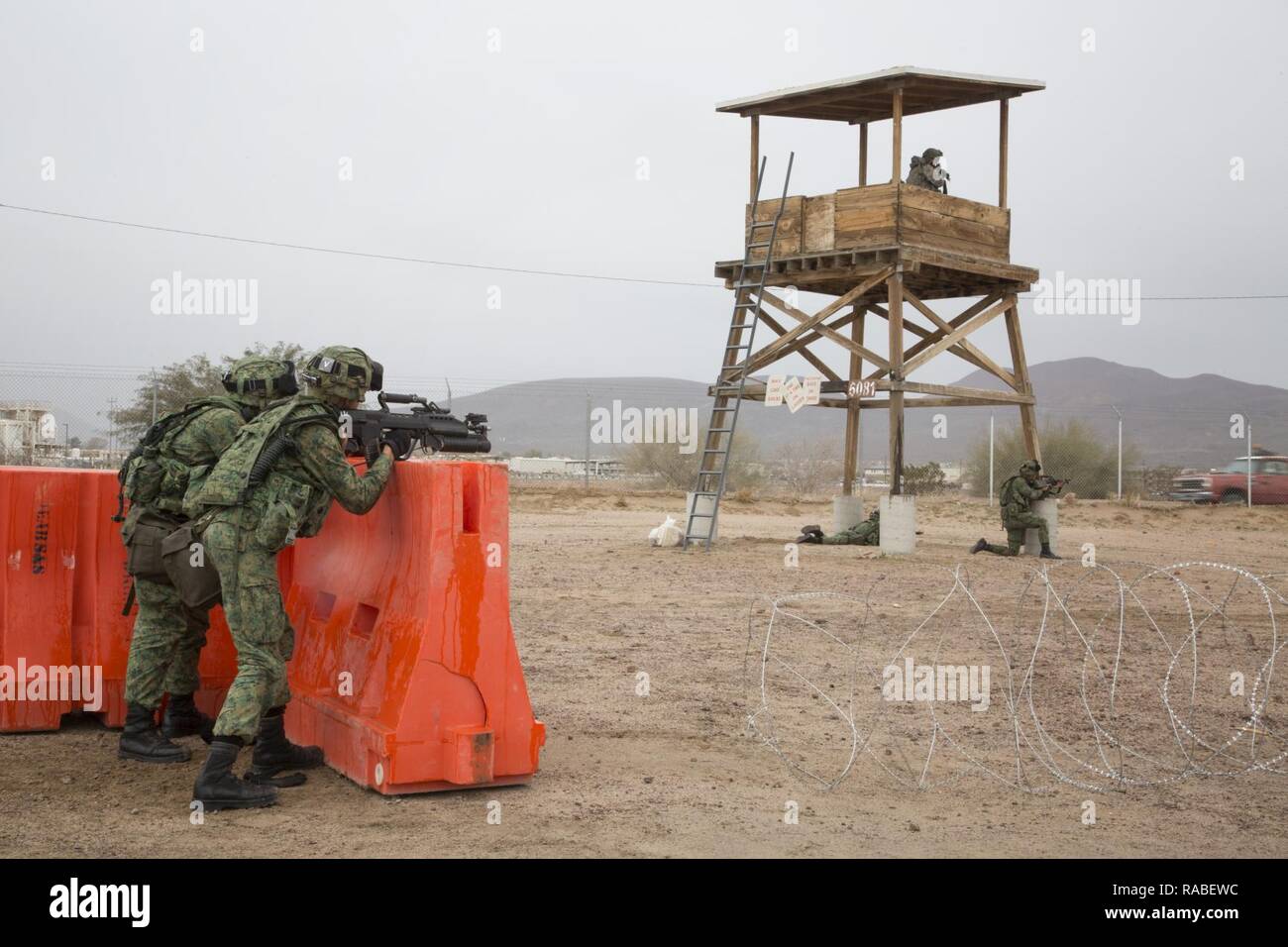 U.S. Army and members of the Singapore Army participate in a simulated ...