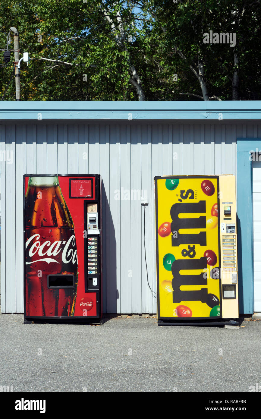 Two vending machines at a campground in USA Stock Photo - Alamy