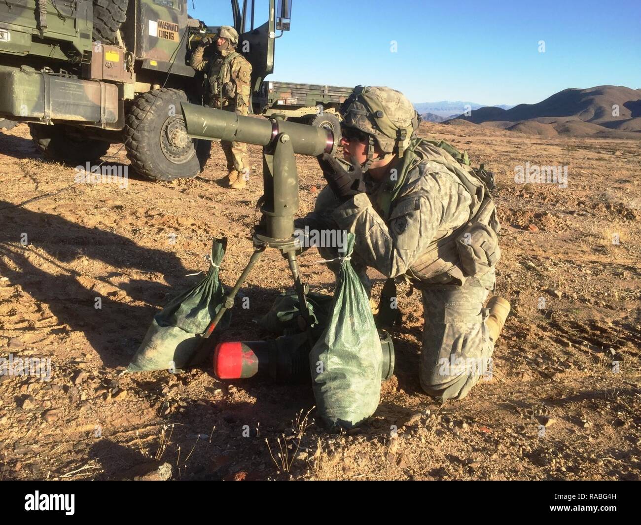 A U.S. Army Alaska Soldier with Alpha Battery, 2nd Battalion, 8th Field ...