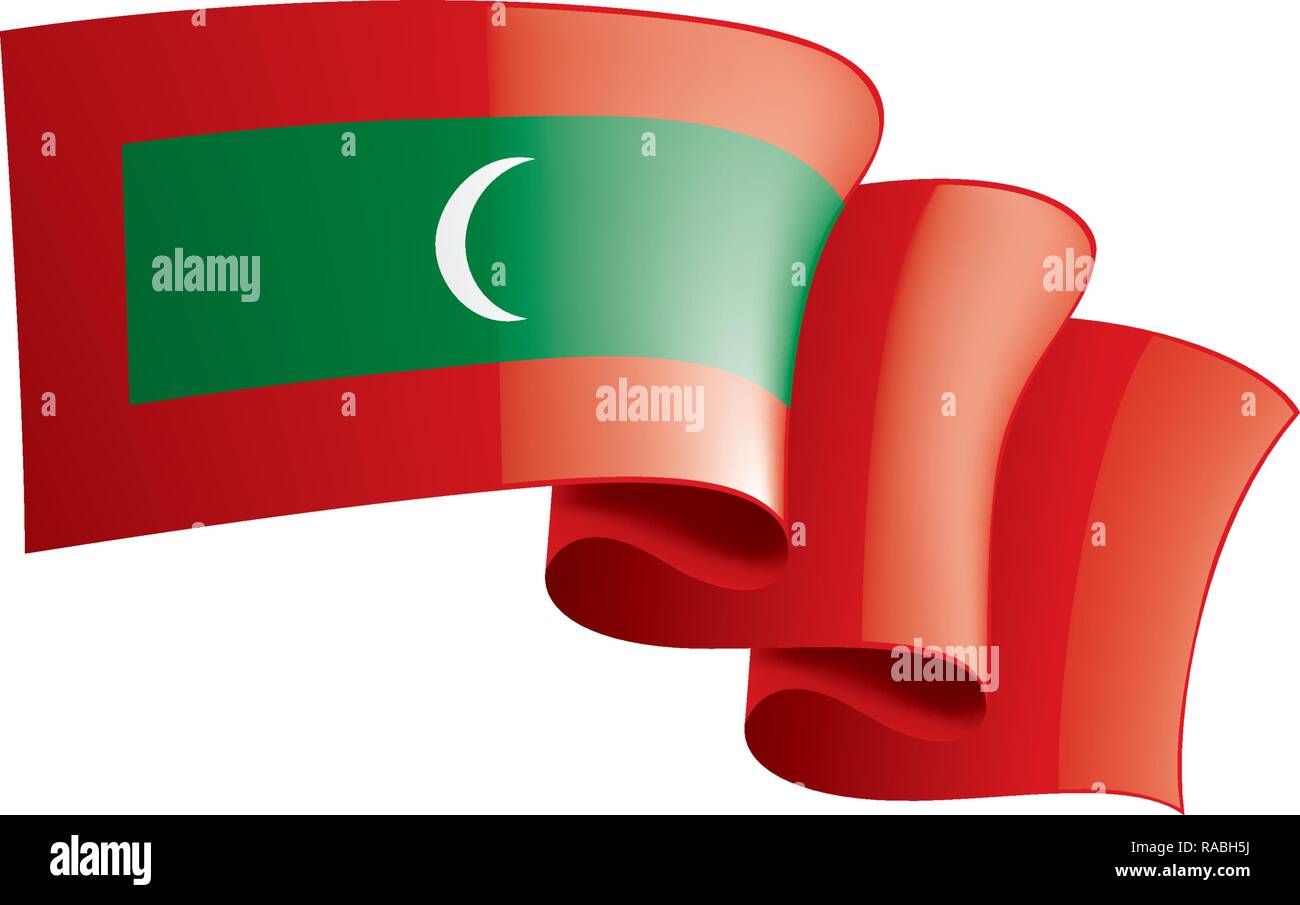 Maldives flag, vector illustration on a white background Stock Vector ...