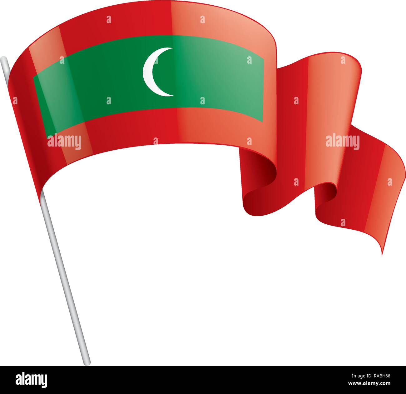 Maldives flag, vector illustration on a white background Stock Vector ...
