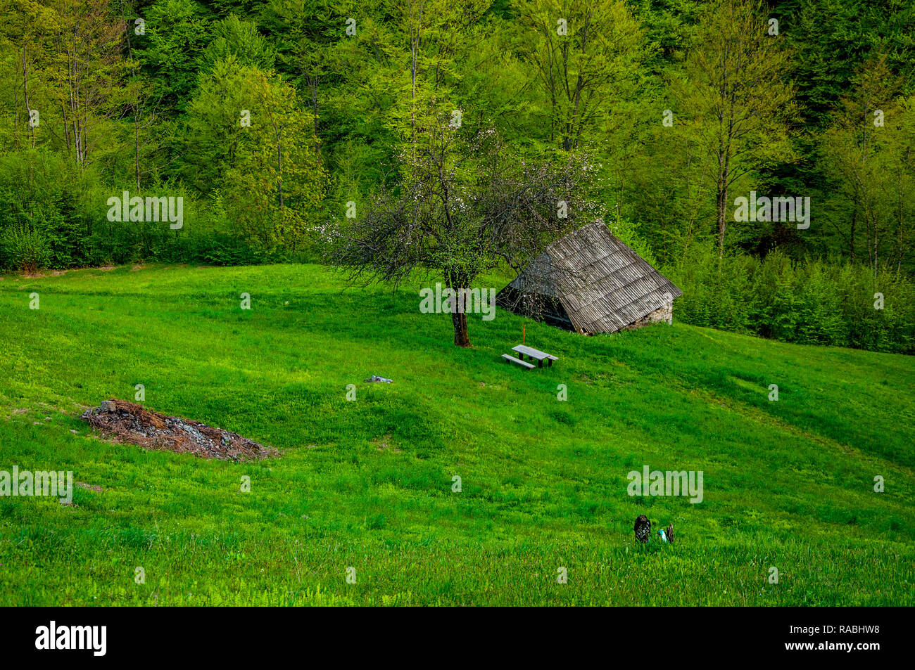 Small house on the Vranica mountion in Bosnia and Herzegovina Stock ...