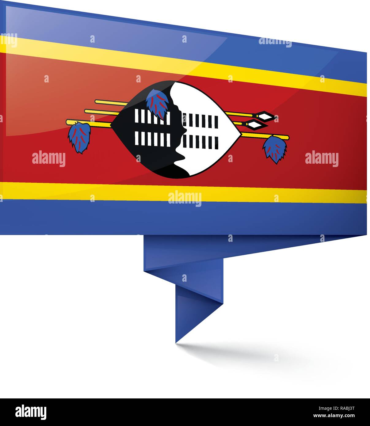 Swaziland flag, vector illustration on a white background Stock Vector ...