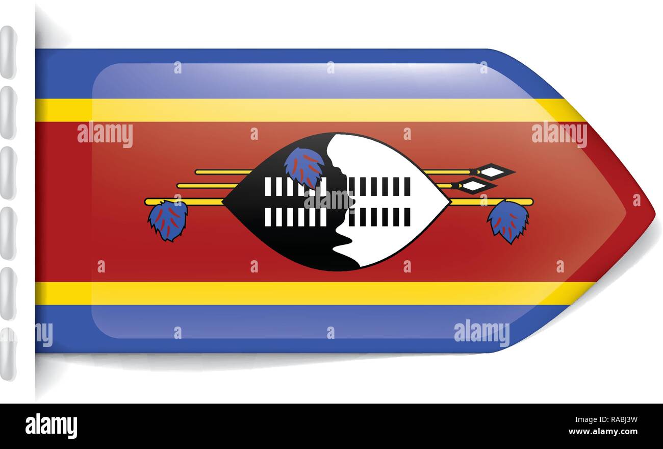 Swaziland flag, vector illustration on a white background Stock Vector ...