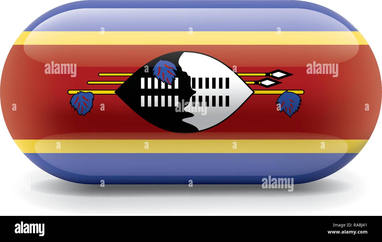Swaziland flag, vector illustration on a white background Stock Vector ...