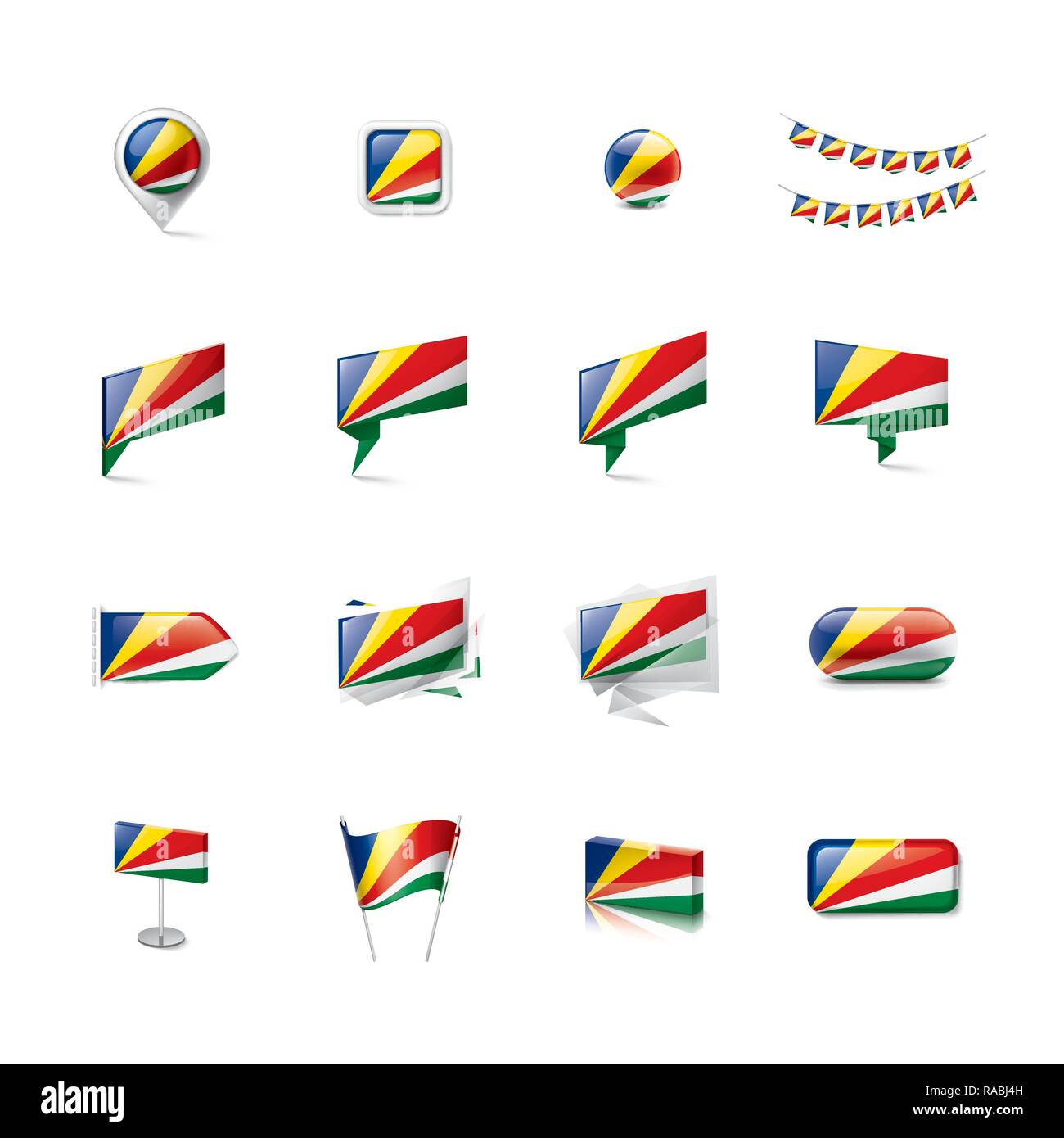 Seychelles flag, vector illustration on a white background Stock Vector ...