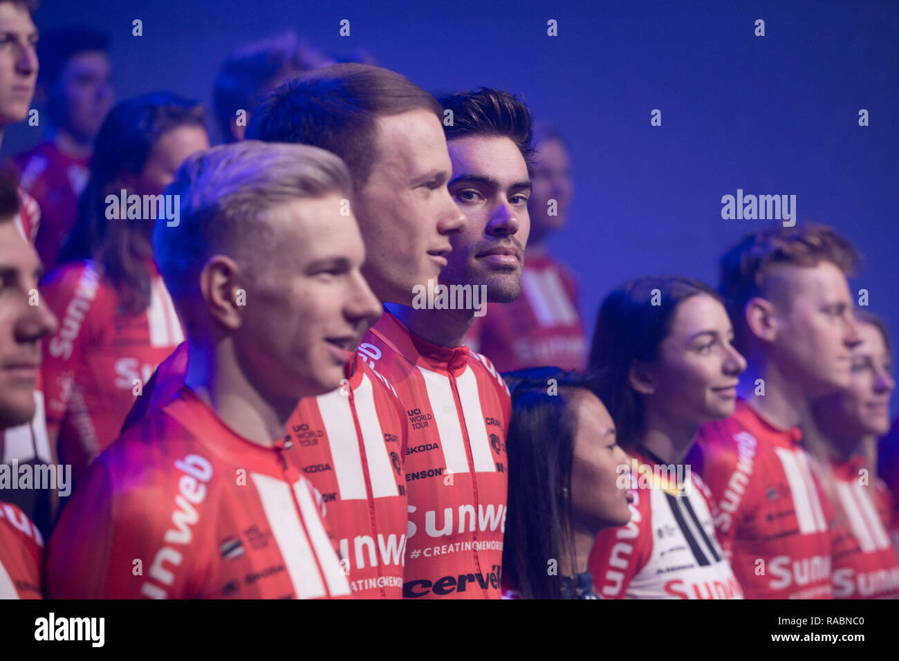 Berlin, Germany. 03rd Jan, 2019. The professional cyclists Max Kanter ...