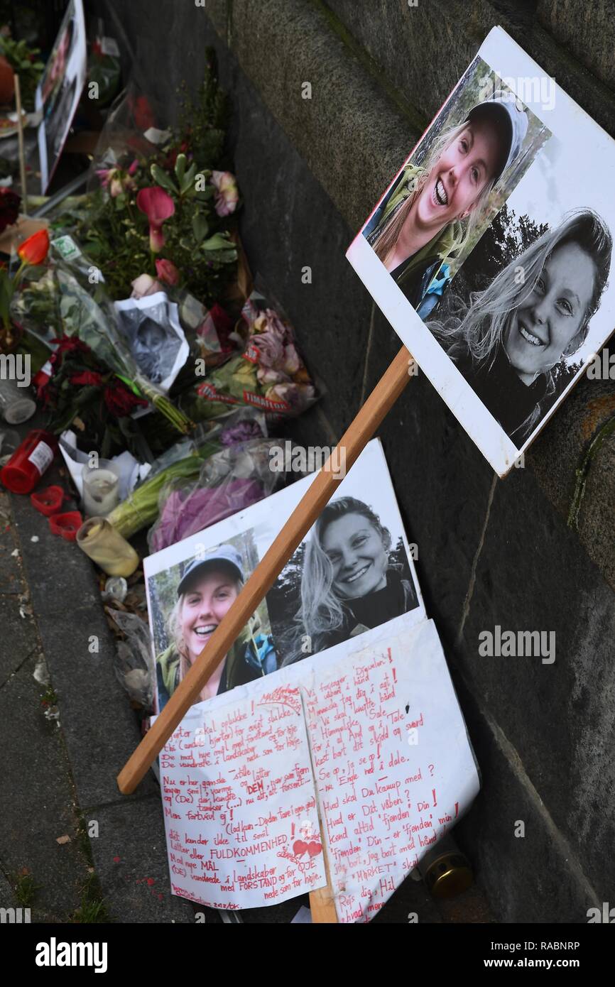 Copenhagen, Denmark. 3rd January, 2019. Tributes for Morocco murders in ...