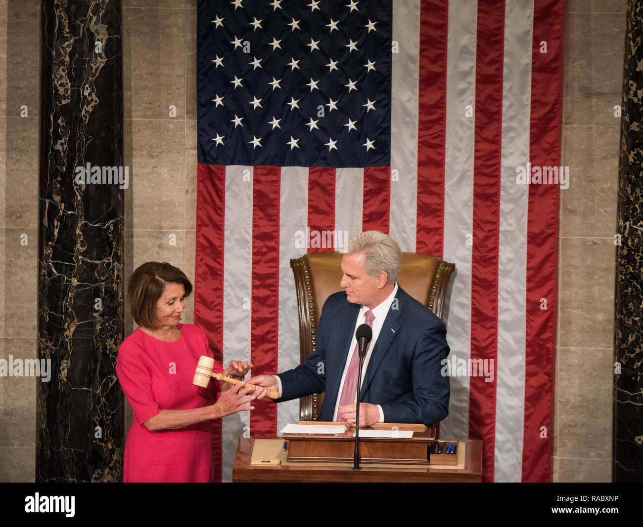 Washington DC, January 3, 2019, USA: Nancy Pelosi, D-CA becomes the new ...
