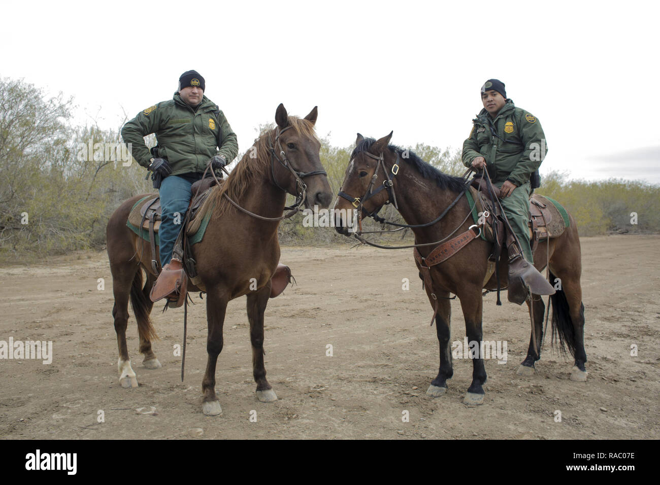January 17, 2018 - Border Patrol agents ride horses near La Grulla ...