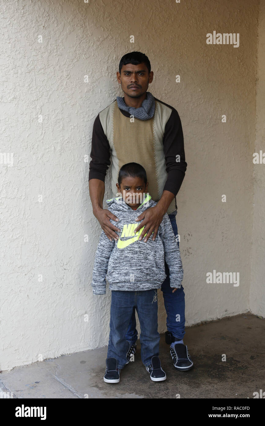 January 15, 2018 - Evan Reyes from Honduras is pictured with his son ...