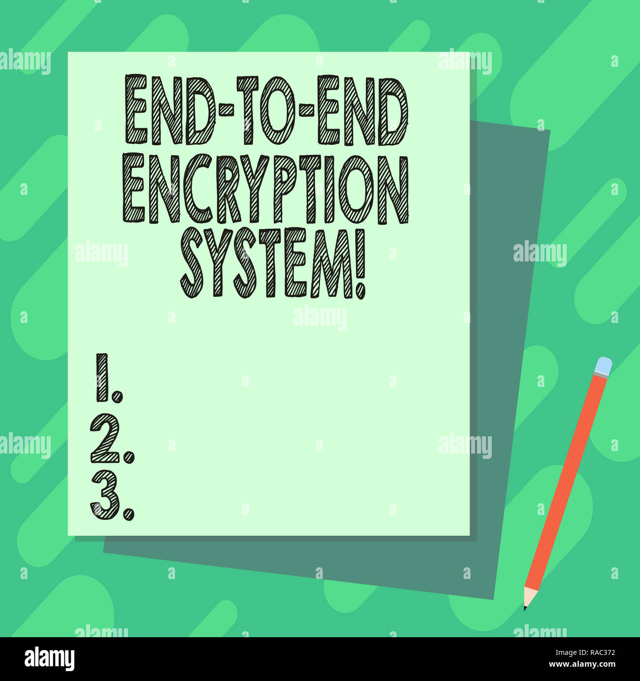Word writing text End To End Encryption System. Business concept for ...