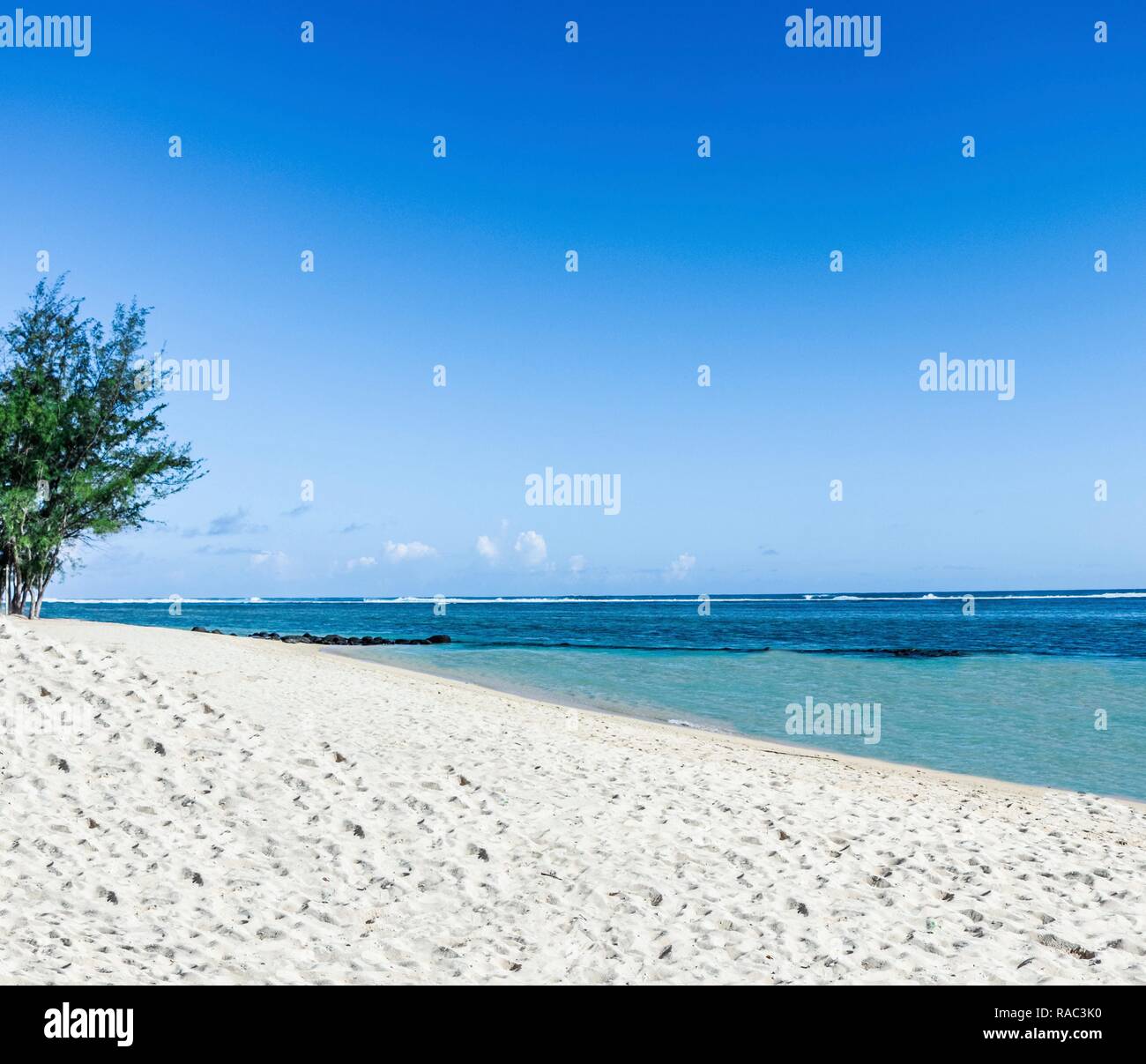 Sandy beach, Mauritius, Africa Stock Photo - Alamy