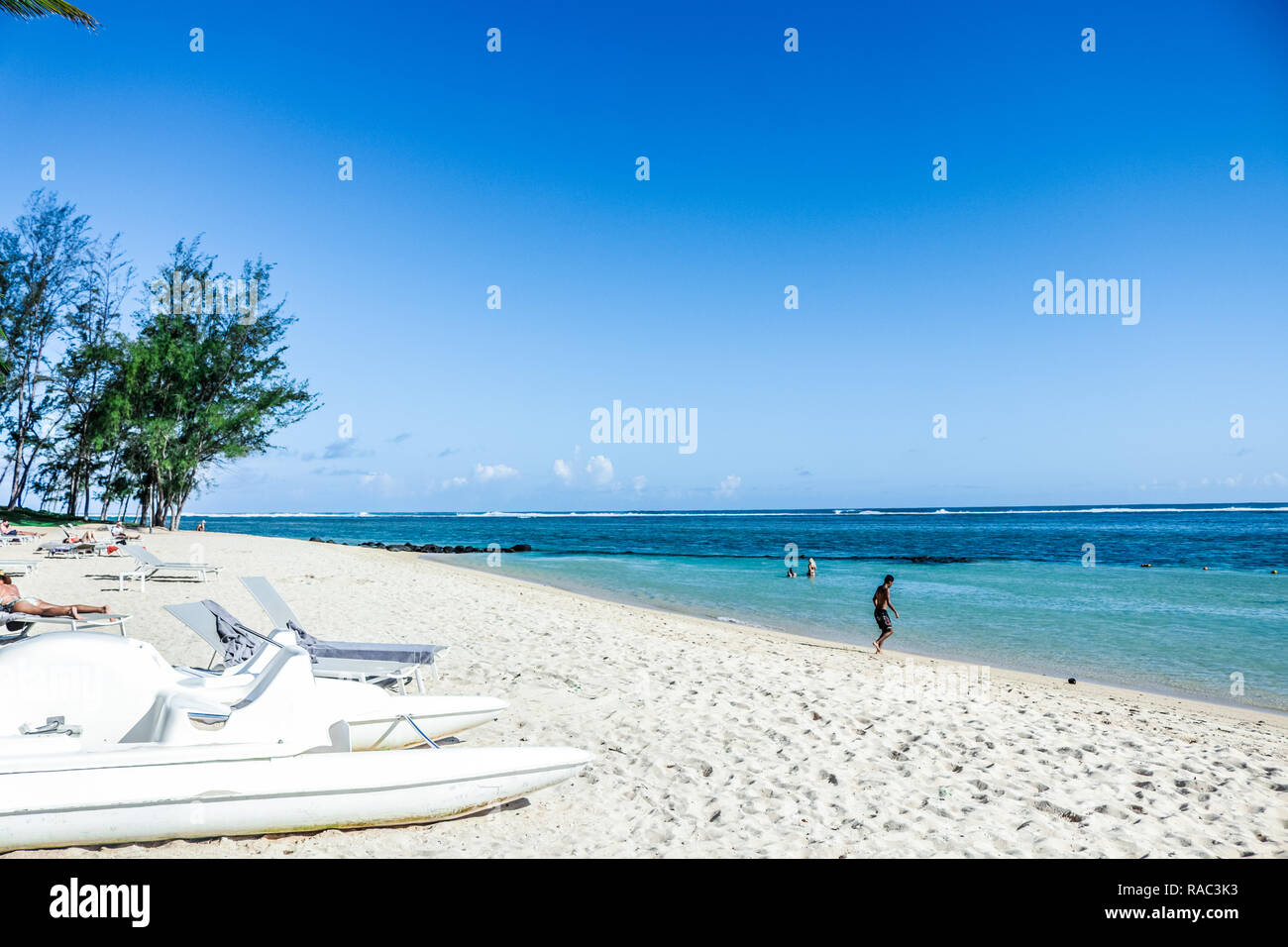 Sandy beach, Mauritius, Africa Stock Photo - Alamy
