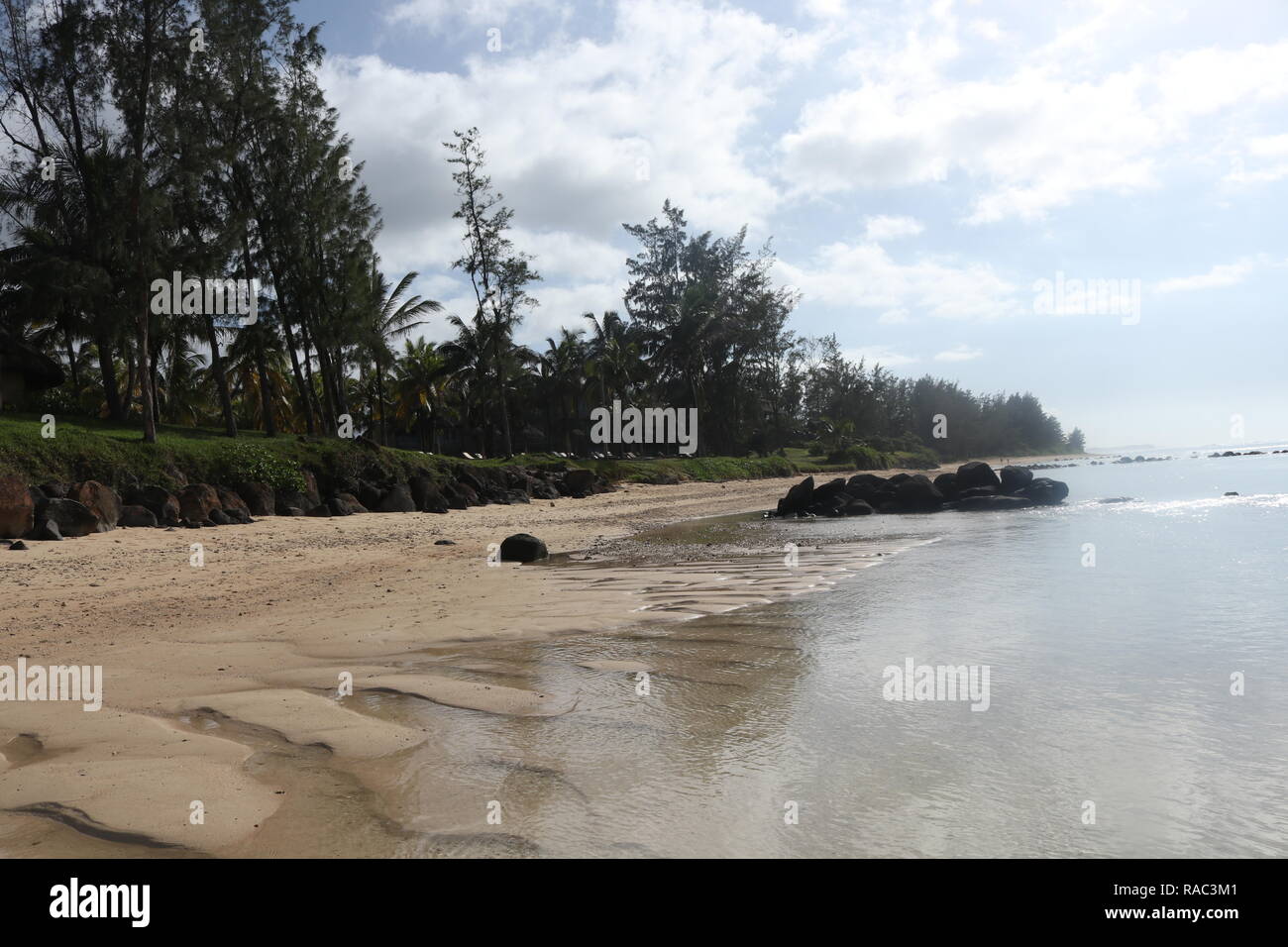 Sandy beach, Mauritius, Africa Stock Photo - Alamy