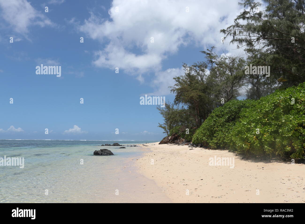 Sandy beach, Mauritius, Africa Stock Photo - Alamy