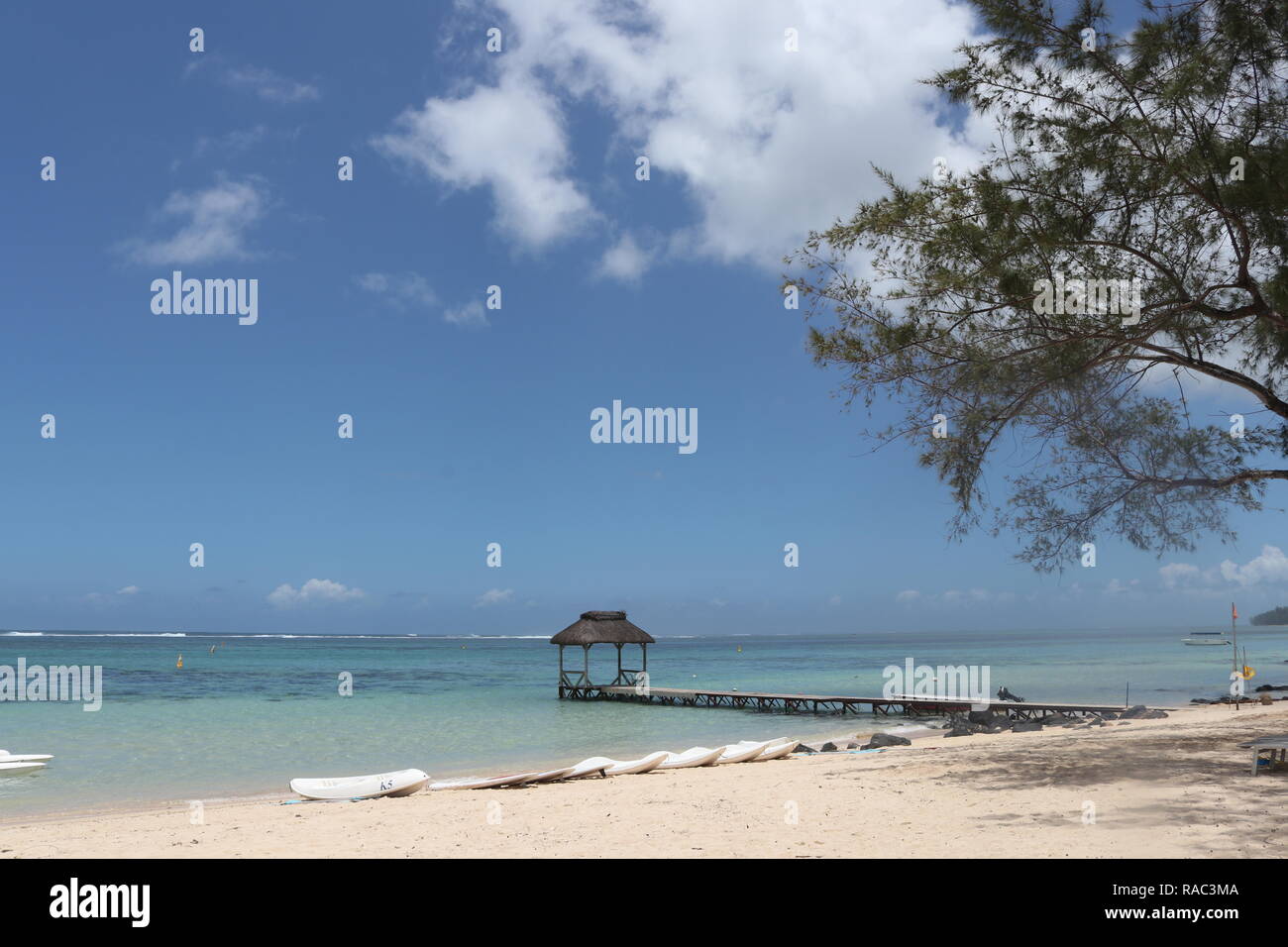 Sandy beach, Mauritius, Africa Stock Photo - Alamy