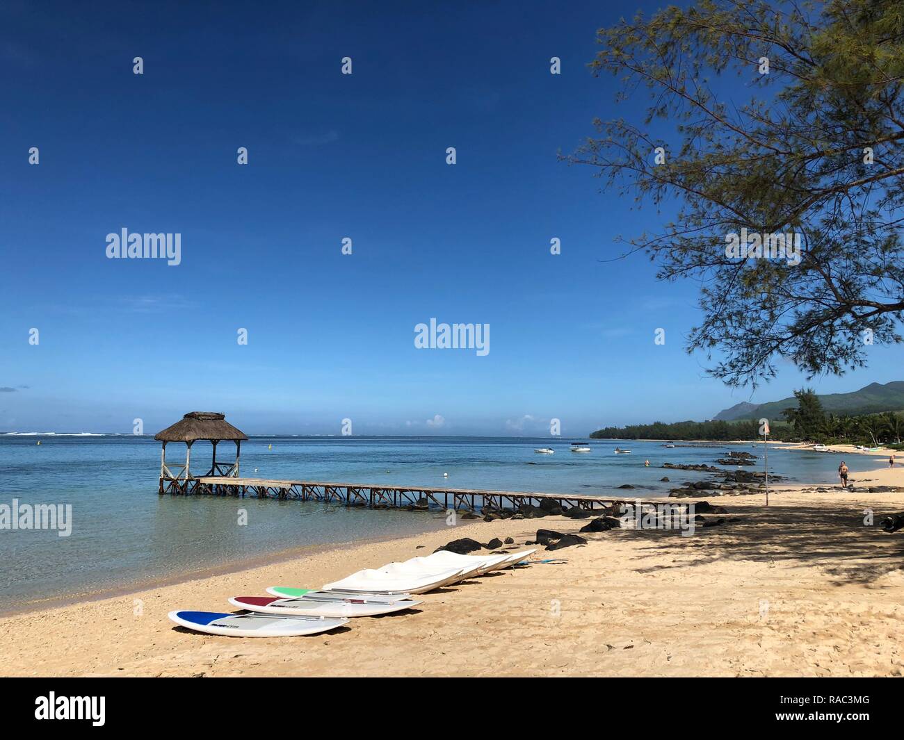 Sandy beach, Mauritius, Africa Stock Photo - Alamy