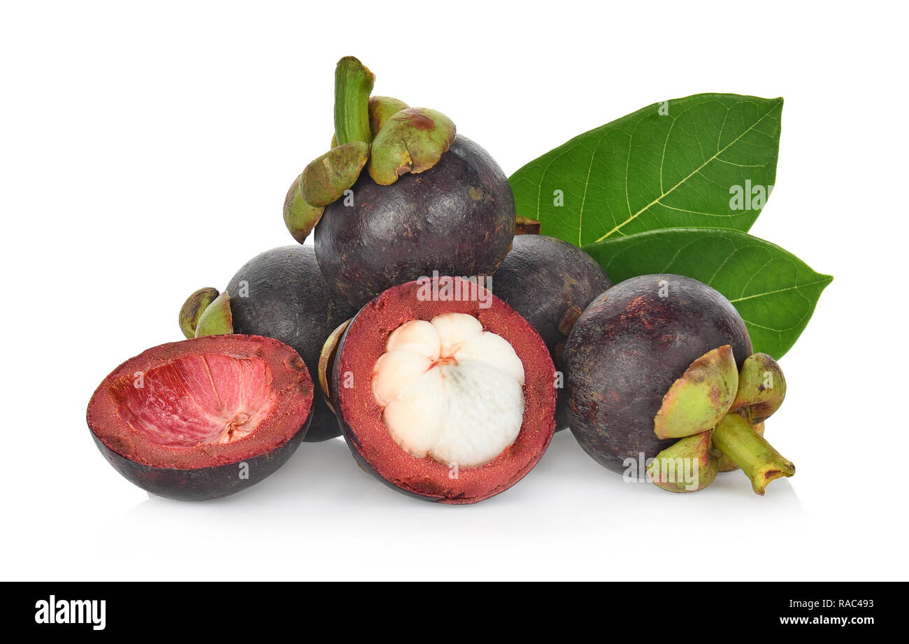 Mangosteen isolated on white background Stock Photo - Alamy