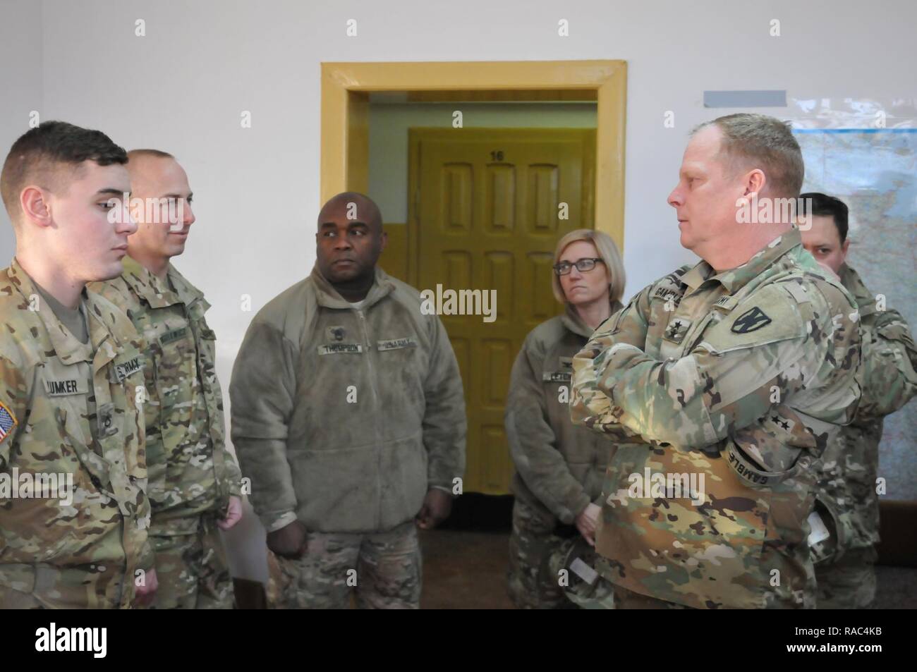 (right) U.S. Army Maj. Gen. Duane A. Gamble, commander, 21st Theater ...