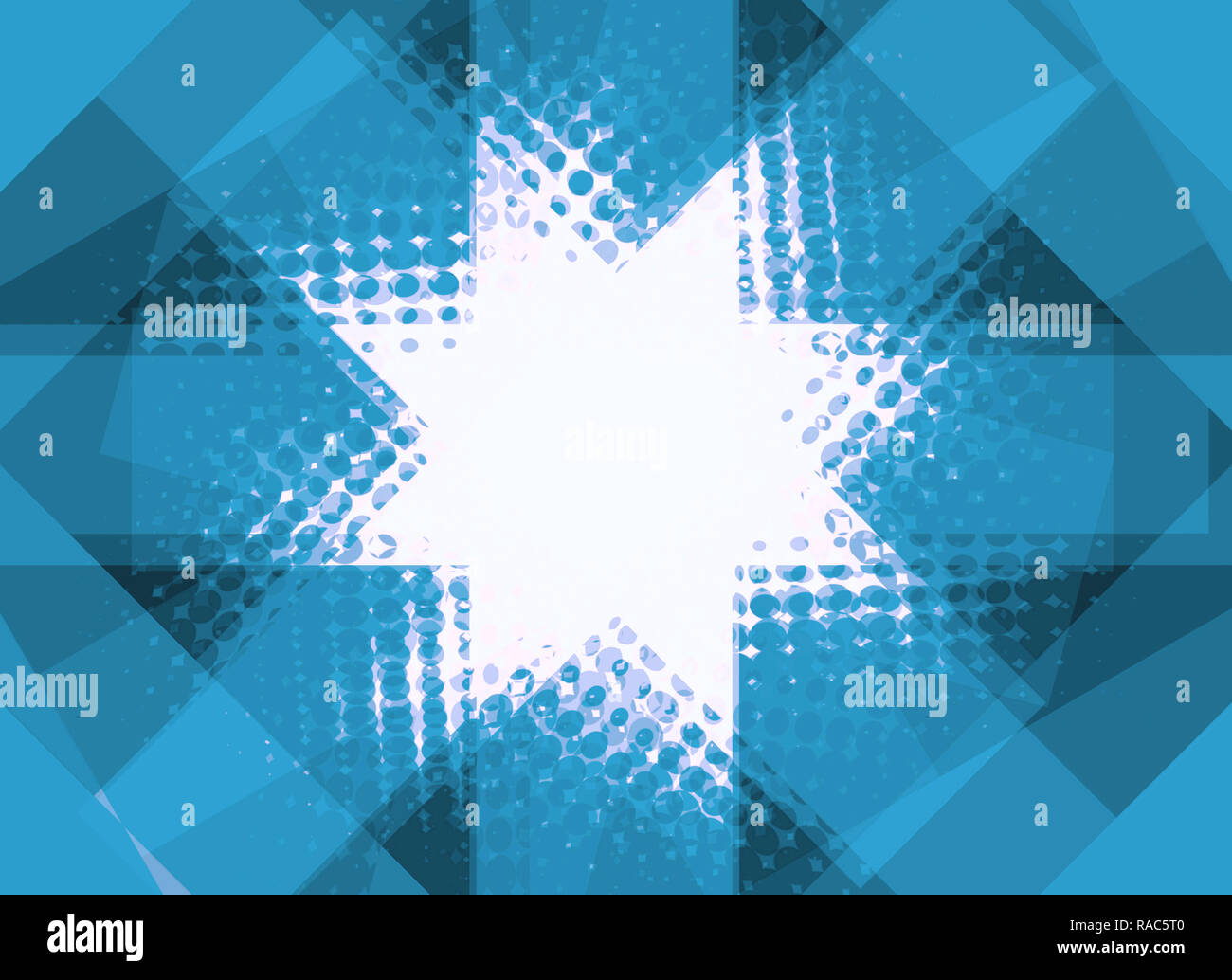 Blue and white retro halftone Christmas star Stock Photo - Alamy