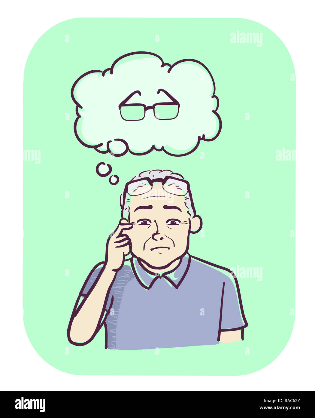 Old Man Thinking Cartoon
