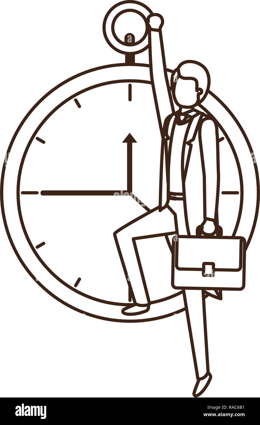 Businessman clock avatar character Stock Vector Images - Alamy